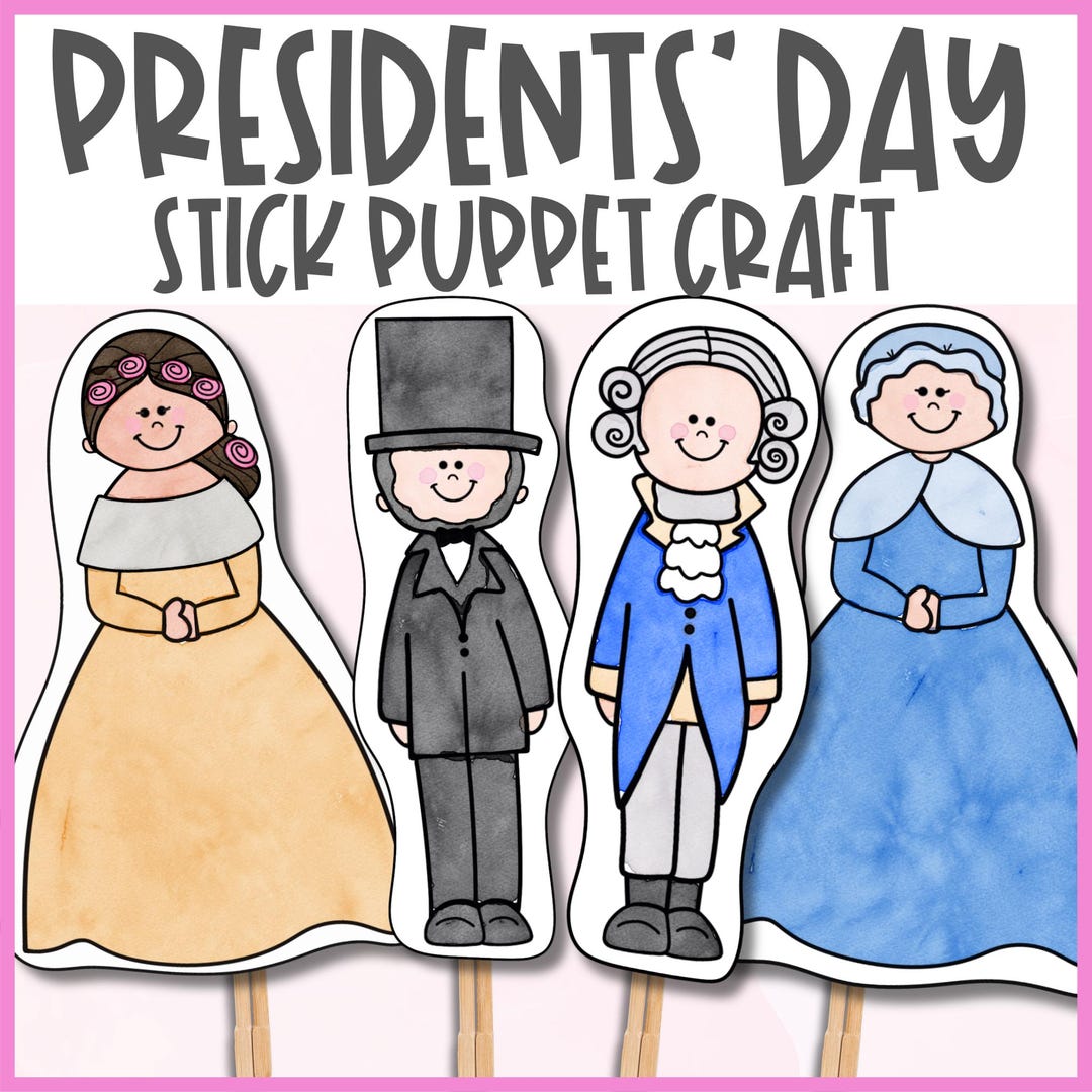 Printable Kindergarten Classroom Presidents Day Stick Puppet Craft ...