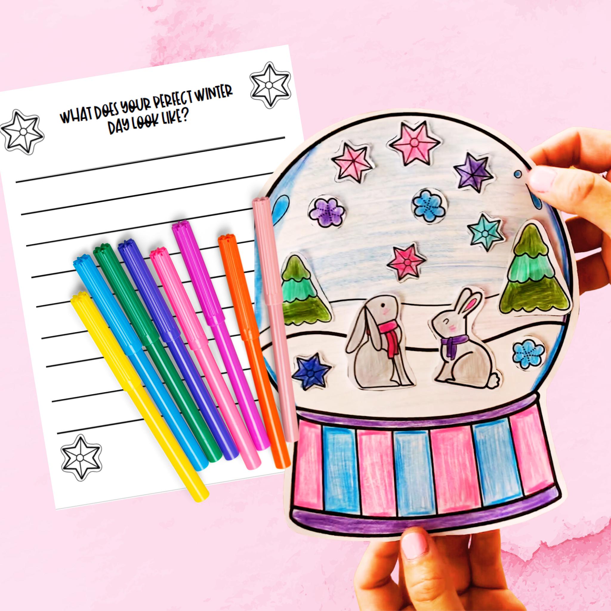 Printable Build A Snow Globe Winter Craft and Writing Prompts Kid Paper ...