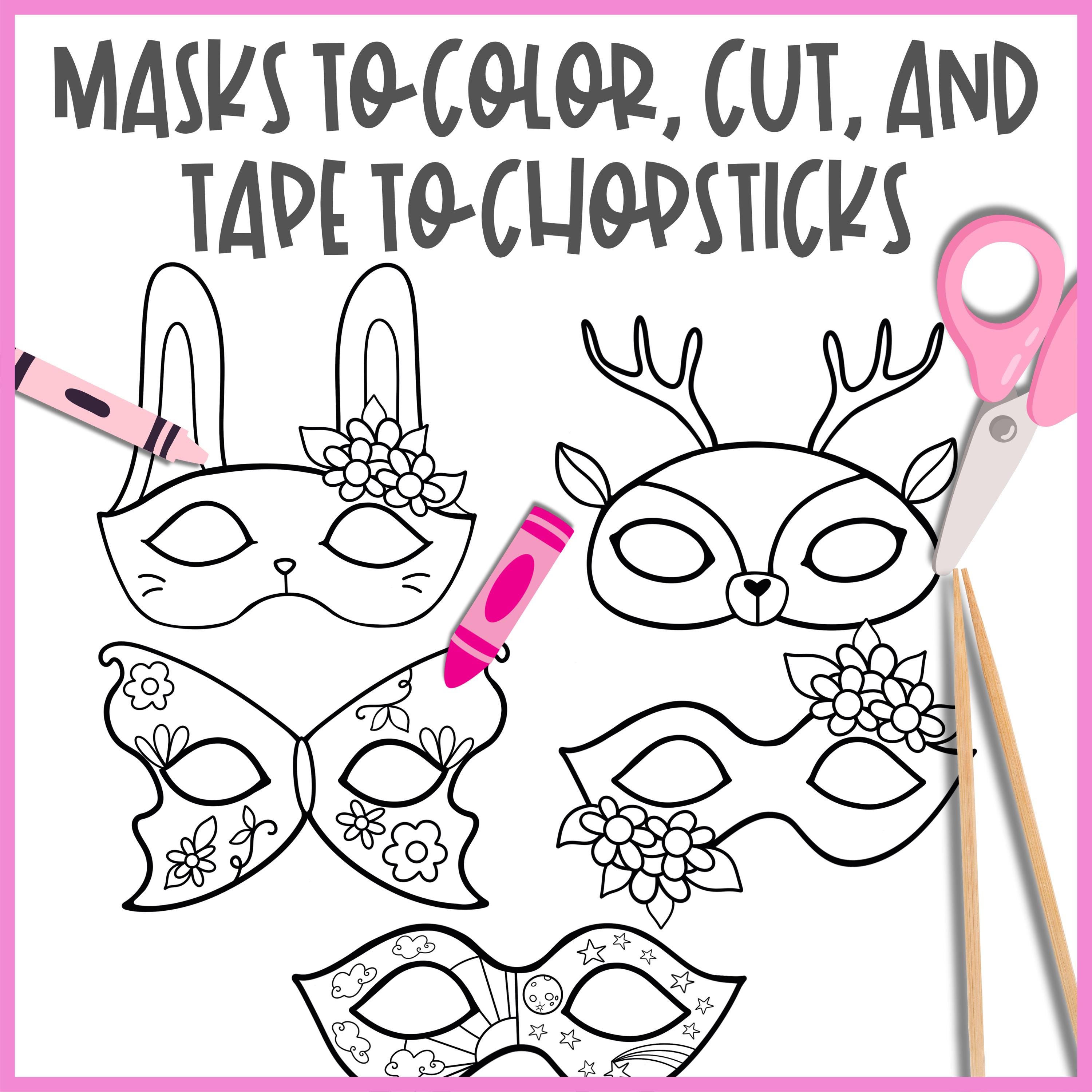 Printable Spring Equinox Masks Stick Craft Fun Ostara Celebration ...