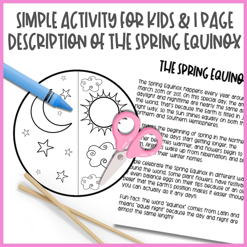 Printable Kindergarten Spring Equinox Craft March Vernal Equinox ...