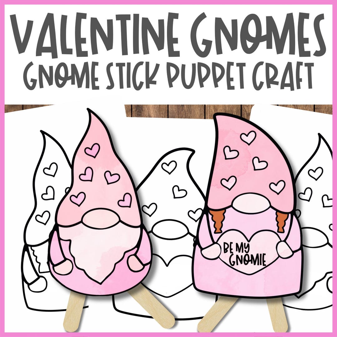 Printable Preschool Classroom Valentines Day Gnome Popsicle Stick ...