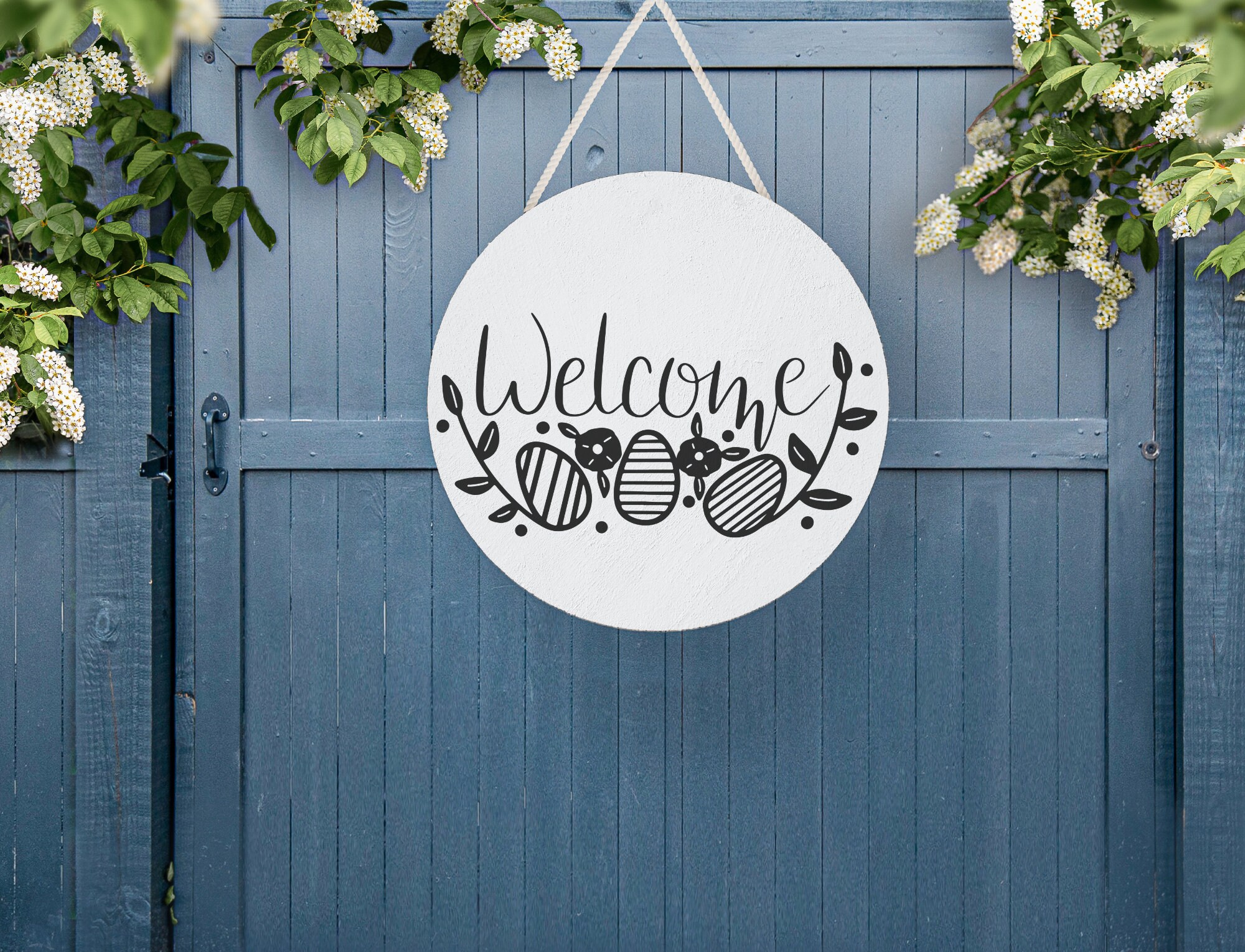 Easter Welcome Sign SVG Bundle Hello Spring Cut File Cricut Silhouette ...