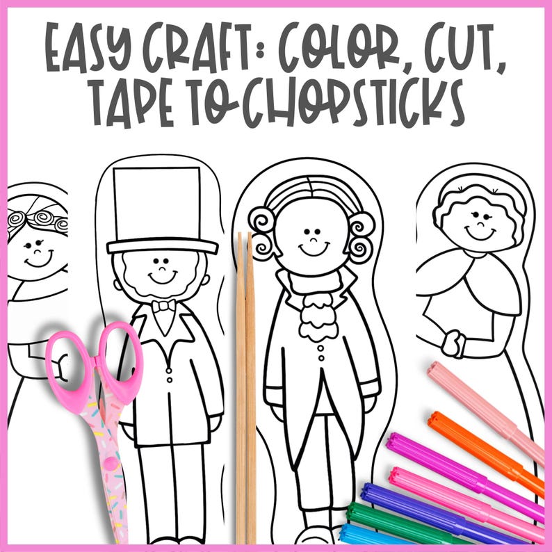 Printable Kindergarten Classroom Presidents Day Stick Puppet Craft ...