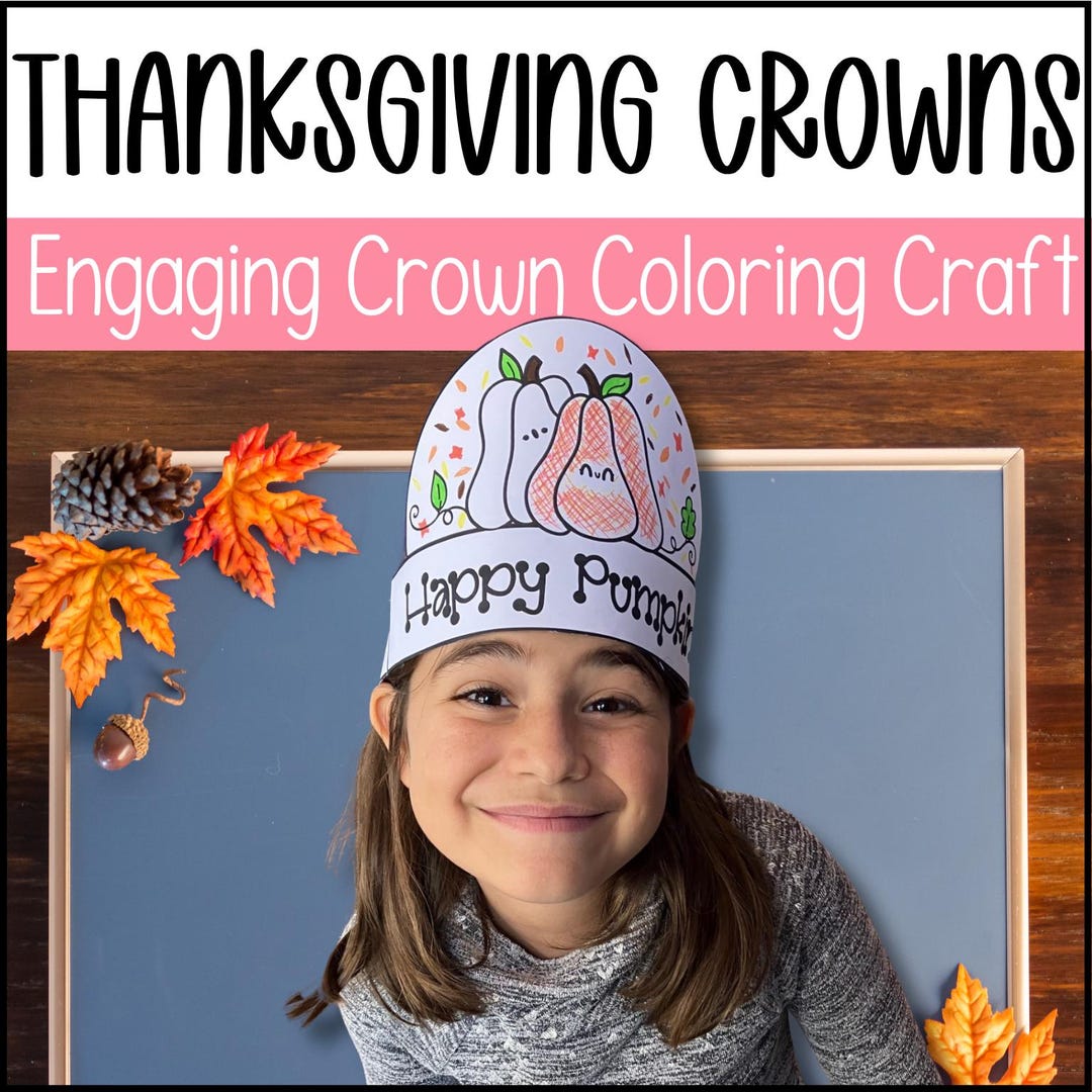 Thanksgiving Classroom Crown Craft November Crown to Color Turkey ...