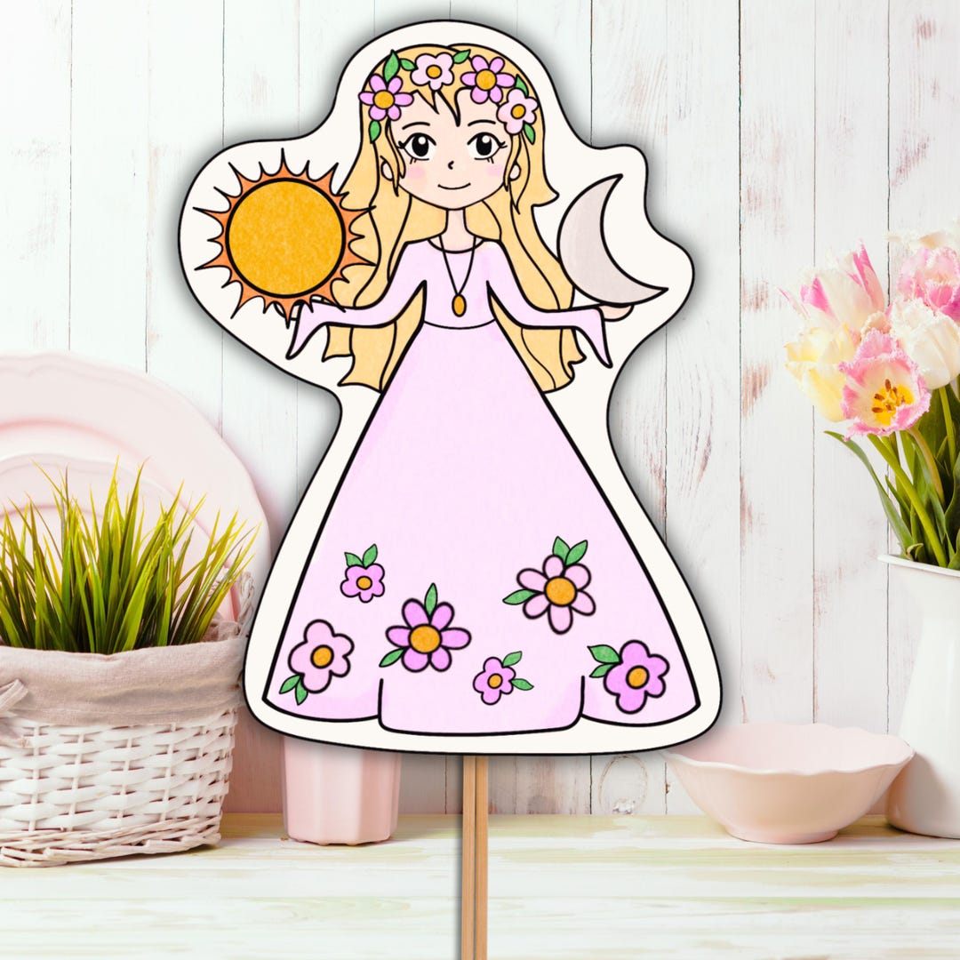 Printable Eostre Stick Puppet Craft Fun Spring Equinox Ostara ...