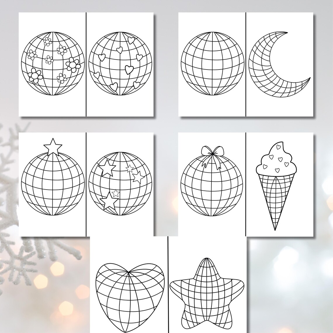 Printable New Years Eve Disco Ball Coloring Stick Craft for Kids | New ...