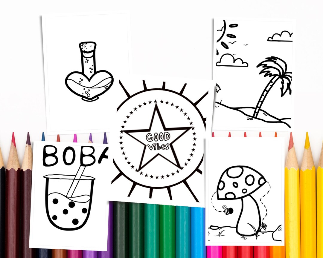 Kids Good Vibes Coloring Pages, Coloring Pages for Toddlers, Cute ...