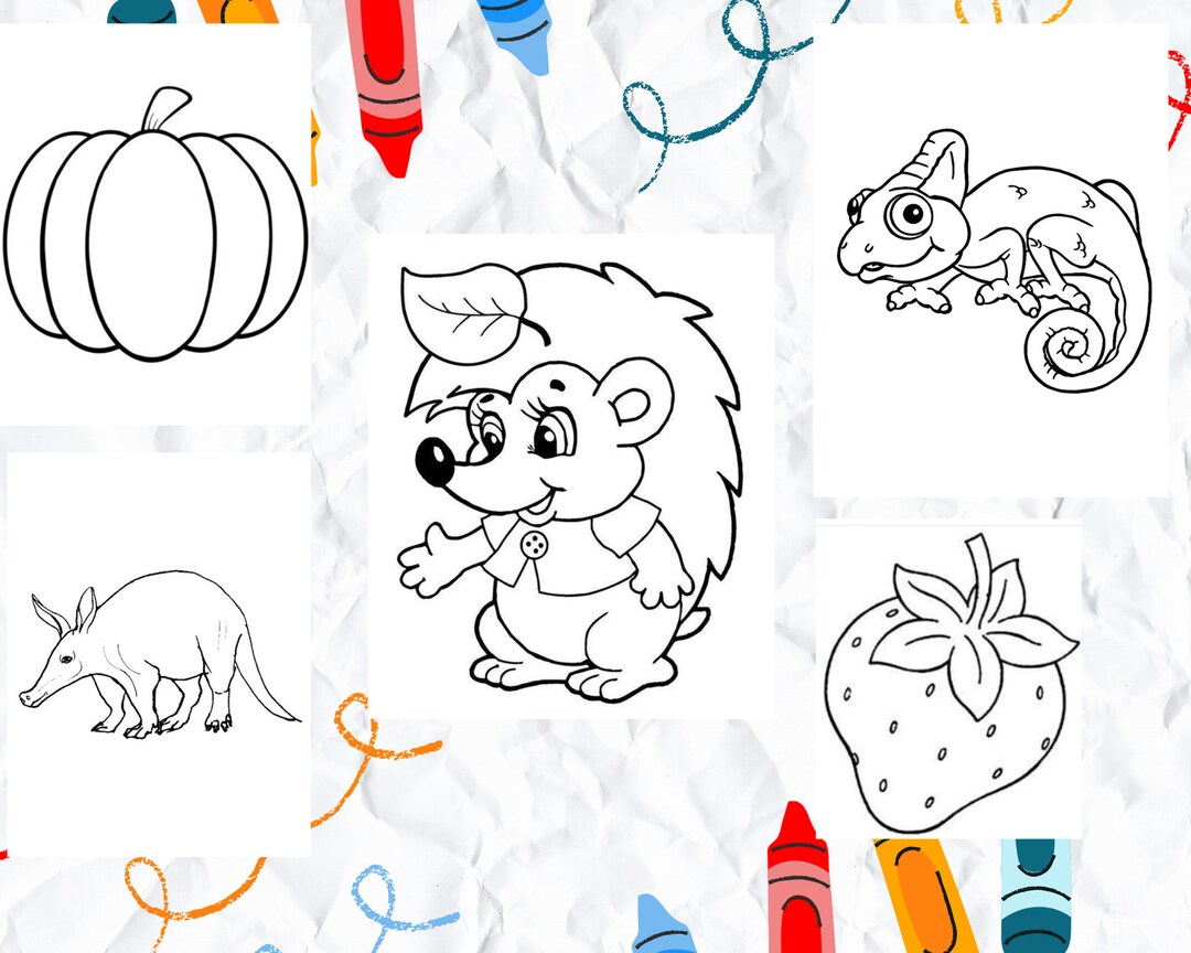 Kids Fun Pictures Colouring Pages Collection 54 - Etsy