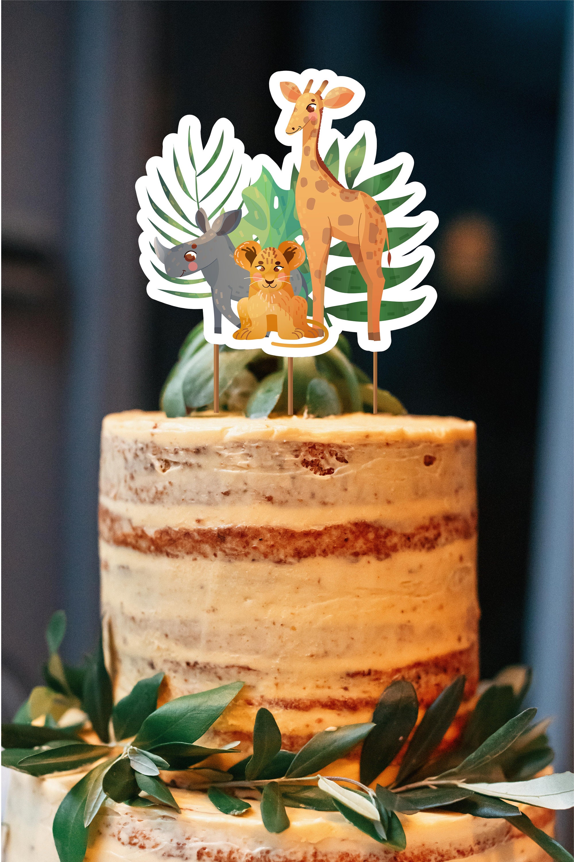 Printable Safari Animals Cake Topper, Safari Birthday Party Topper ...