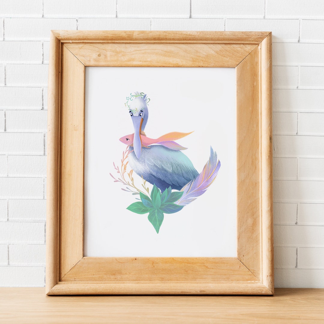 Pelican Clipart Leaves and Frog Clipart Pelican Clipart PNG - Etsy