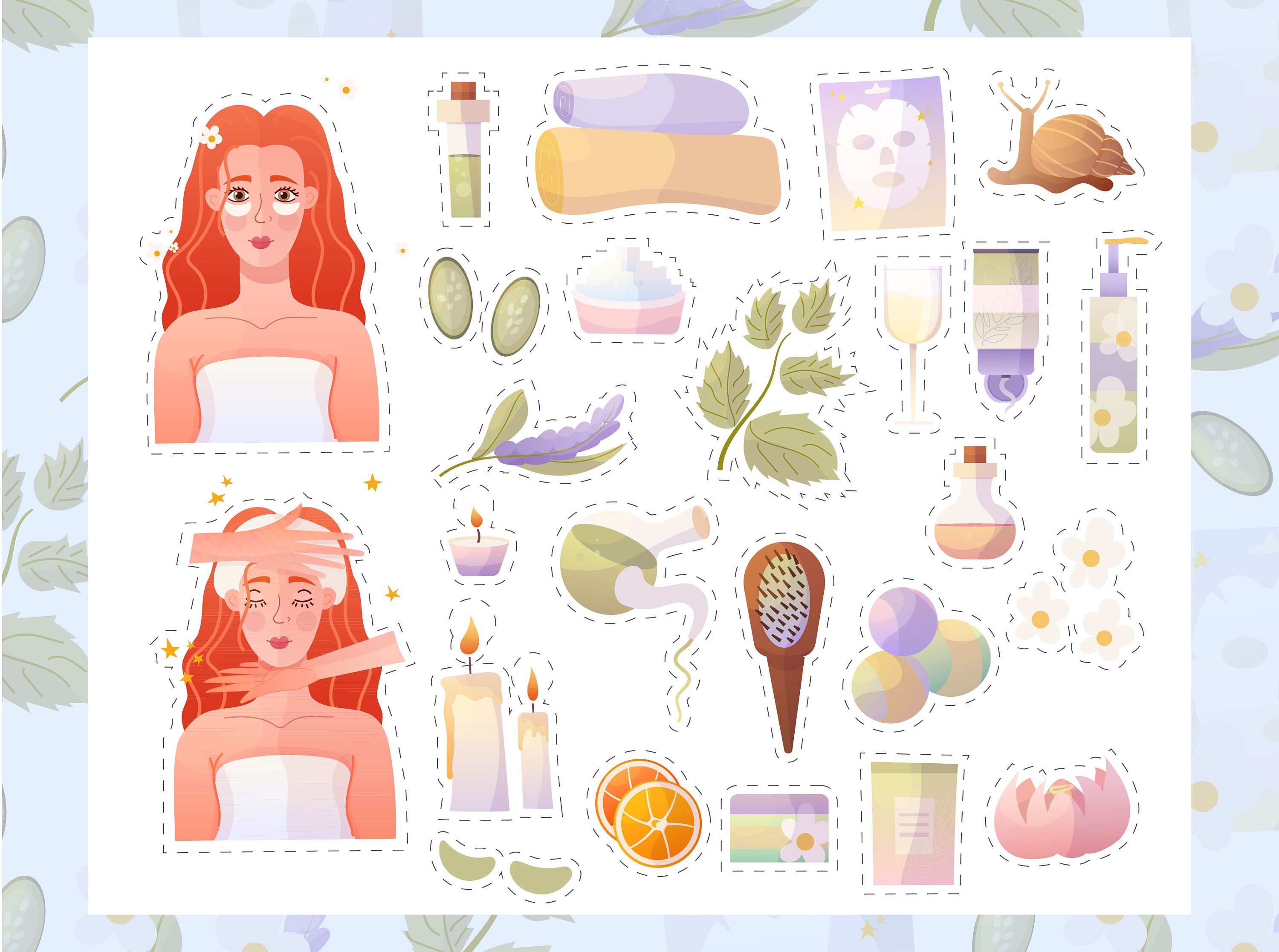 Goodnotes Precropped Self Care Stickers, Spa Clipart, Journal Planner ...