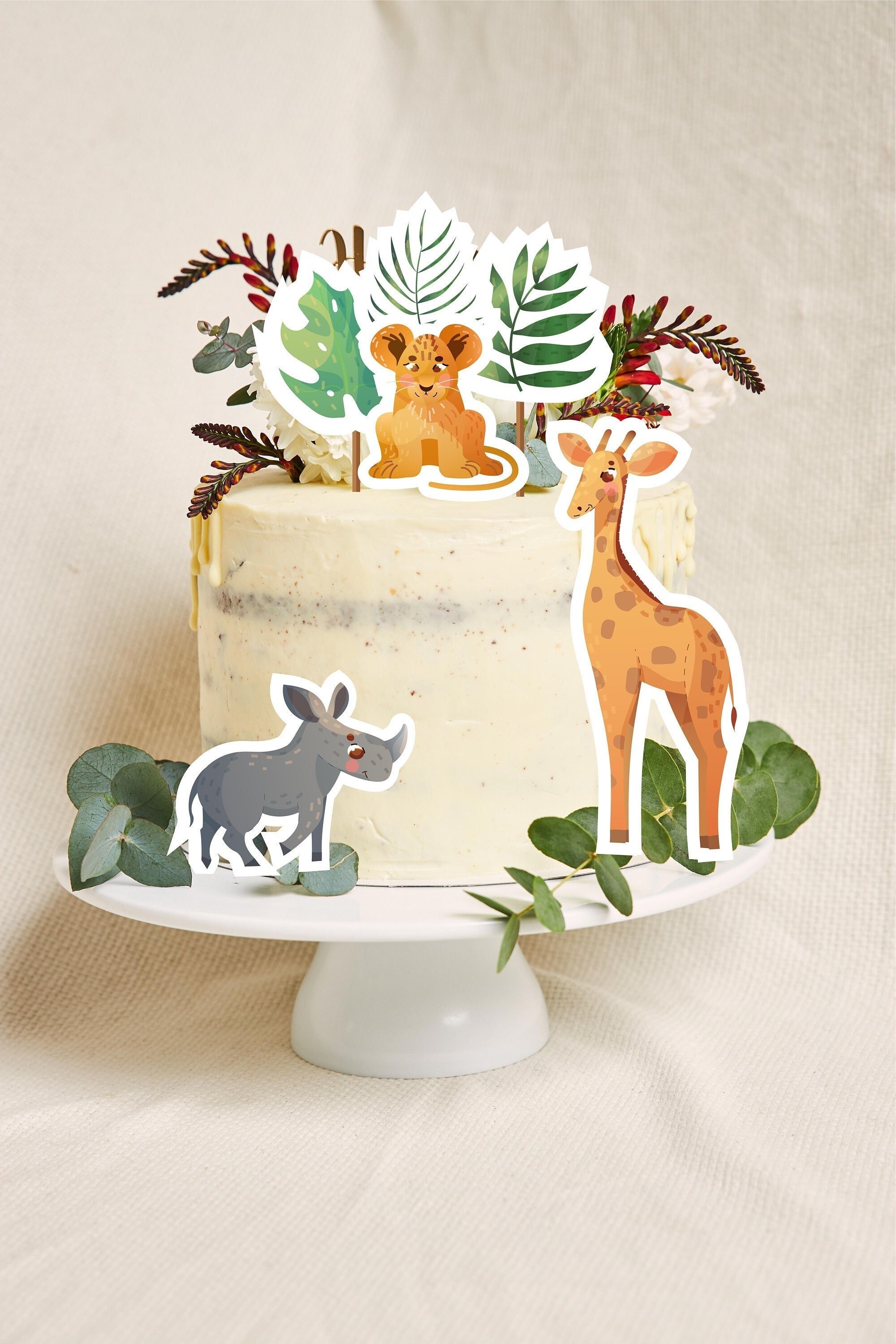 Printable Safari Animals Cake Topper, Safari Birthday Party Topper ...