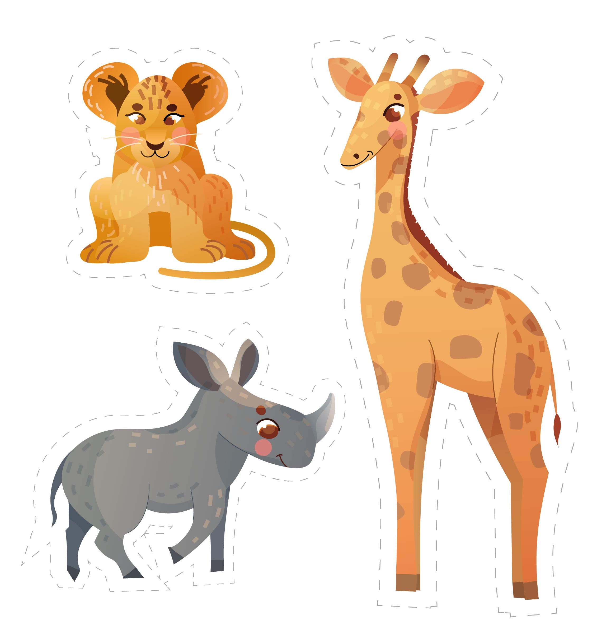 Printable Safari Animals Cake Topper, Safari Birthday Party Topper ...