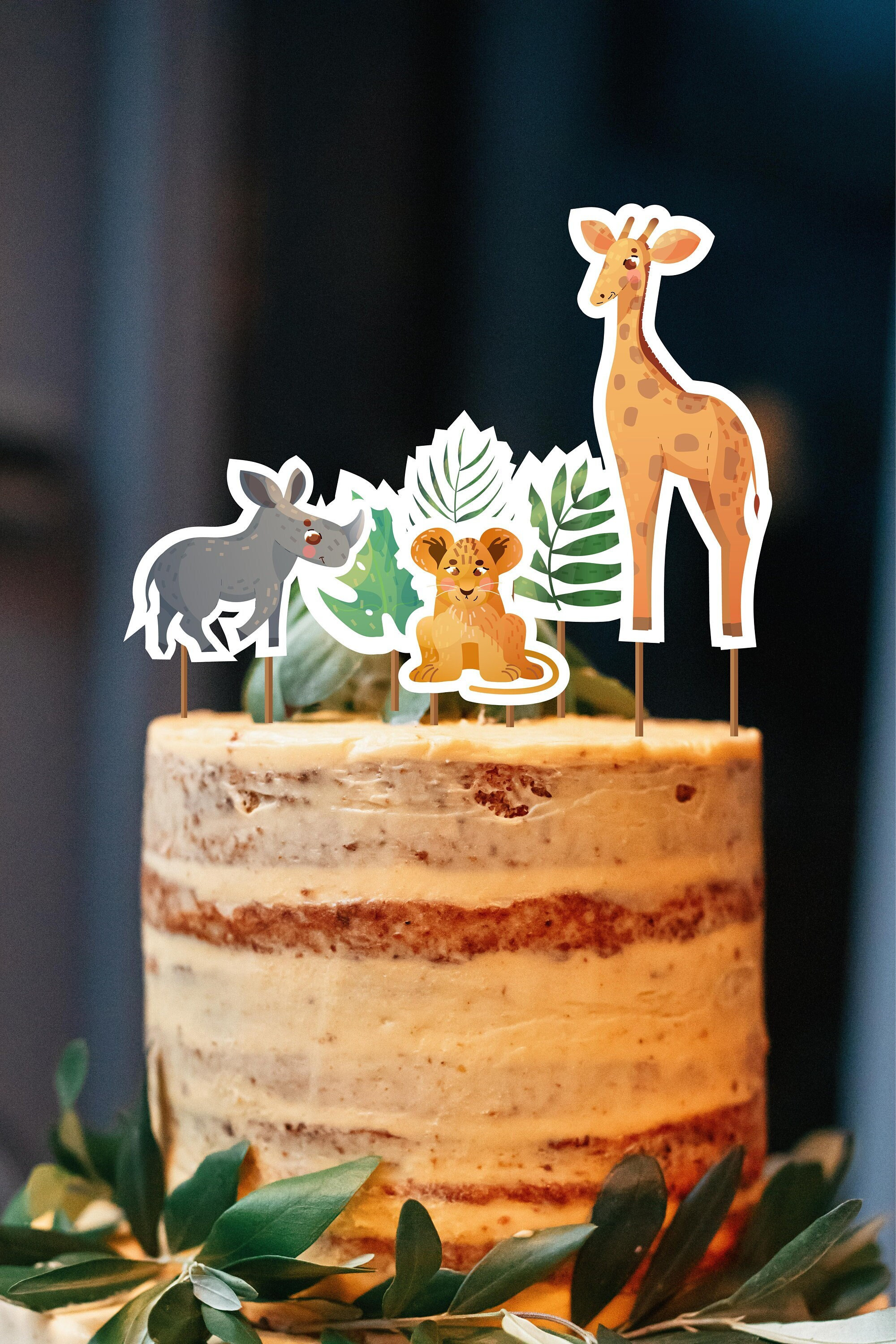 Printable Safari Animals Cake Topper, Safari Birthday Party Topper ...