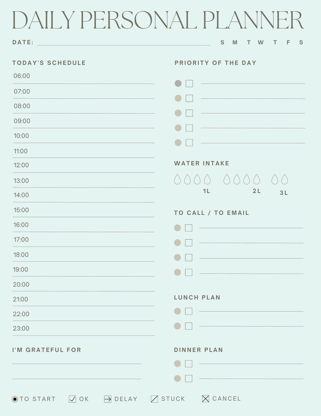 Basic Planner Printable for Daily and Monthly Tracking - Etsy