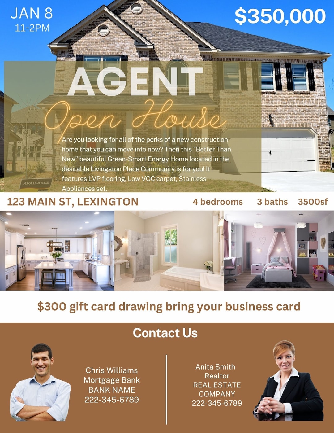 AGENT OPEN HOUSE Flyer Template Real Estate Marketing Real - Etsy