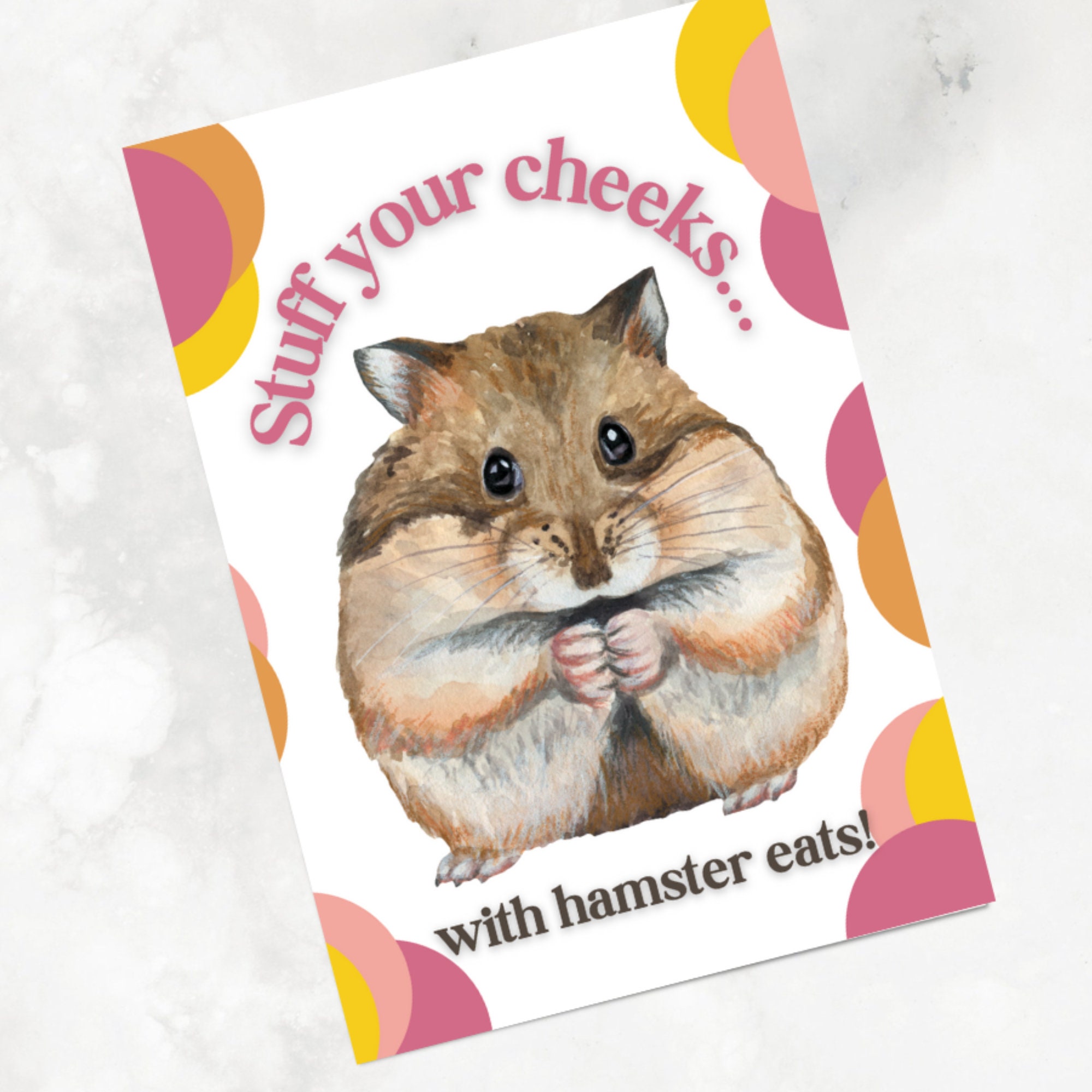 Hamster Birthday Theme Food Table Sign Pink and Yellow Digital Download ...