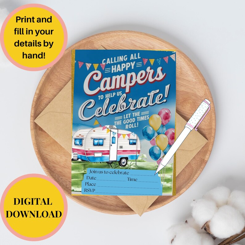 Camping Theme Camper Vintage Trailer RV Birthday Kids Party Theme ...