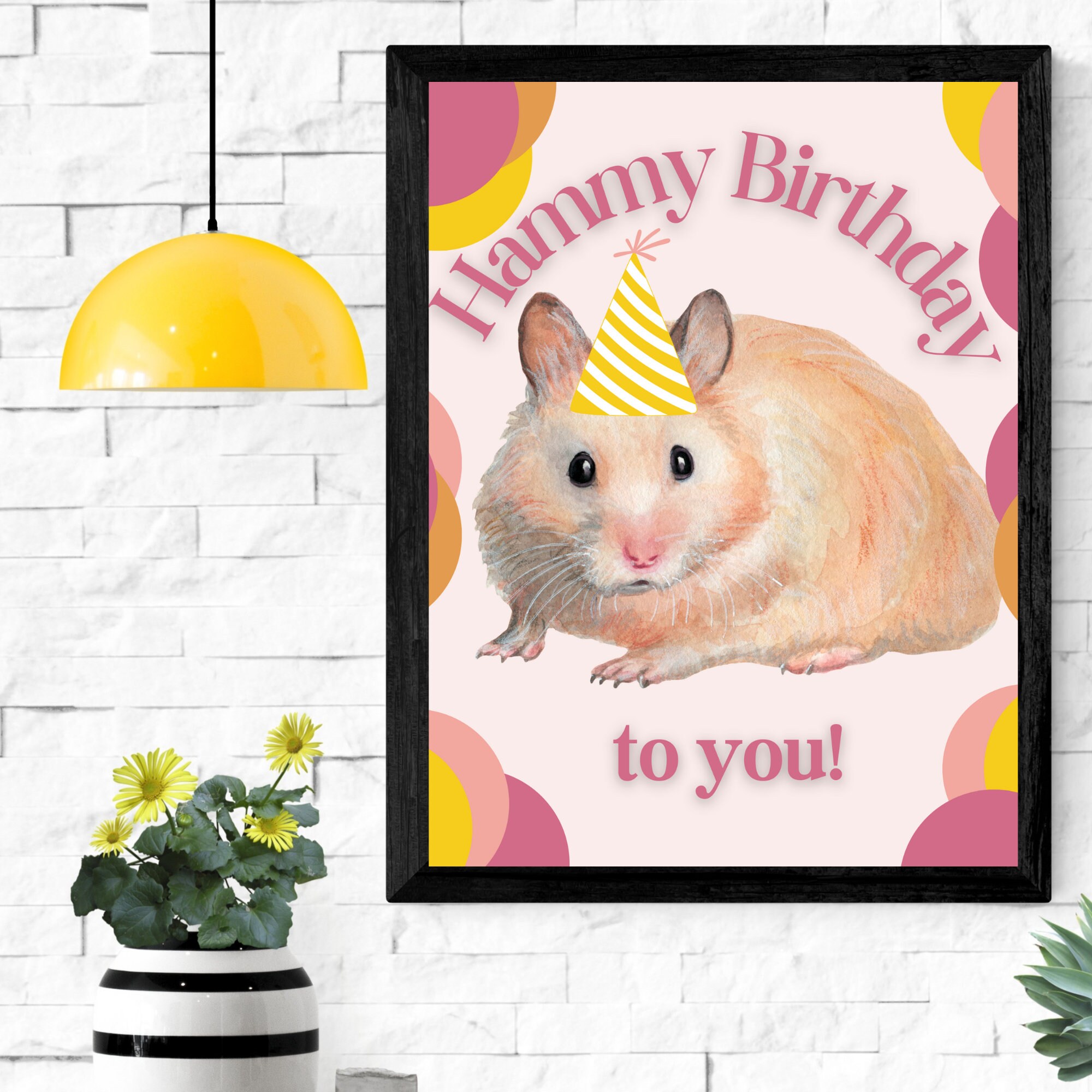 Hamster Theme Birthday Party Welcome Sign Digital Download Pink and ...