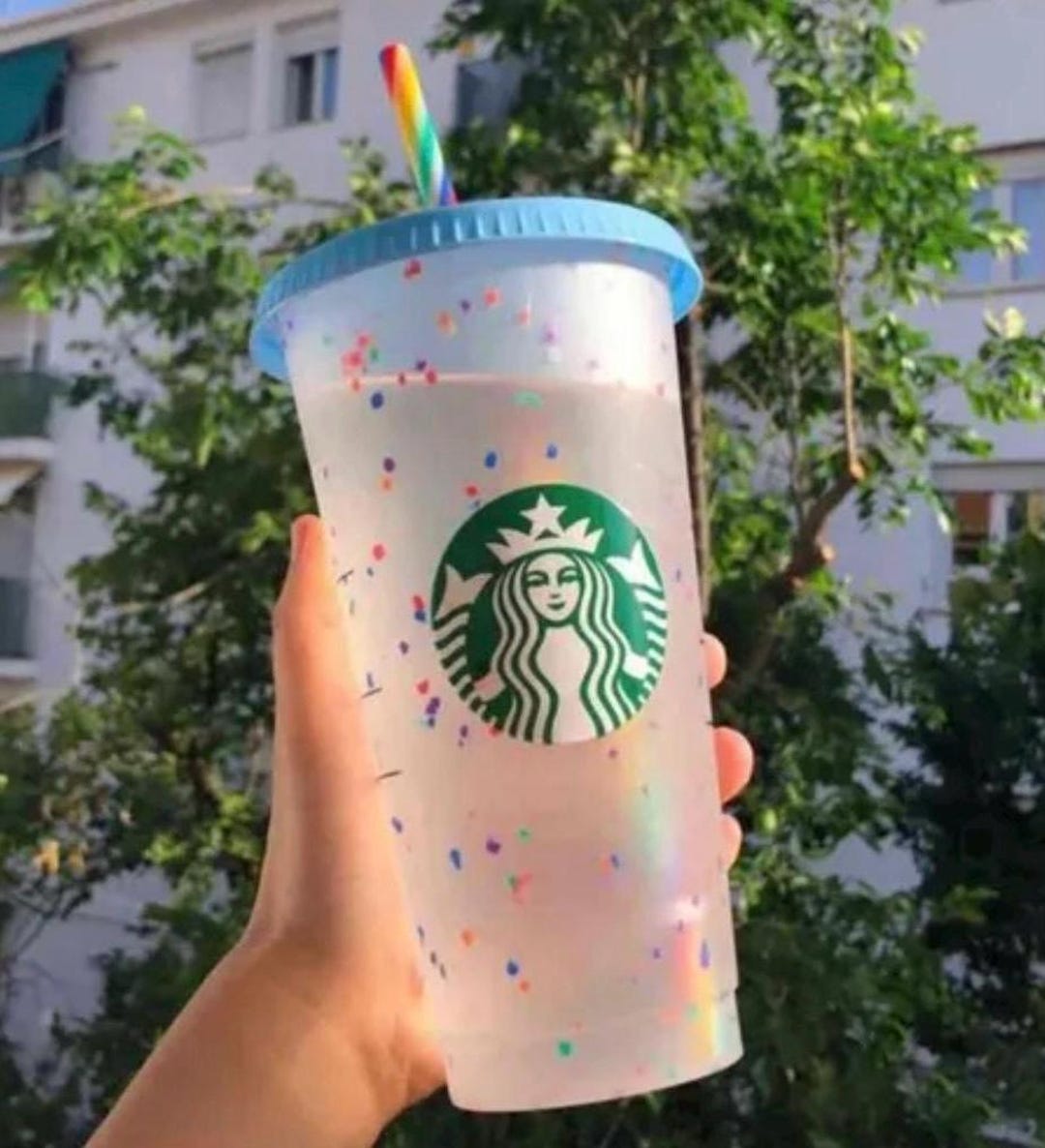 Starbucks Confetti Color Changing Cold Cup Tumbler With Lid - 24oz - Etsy
