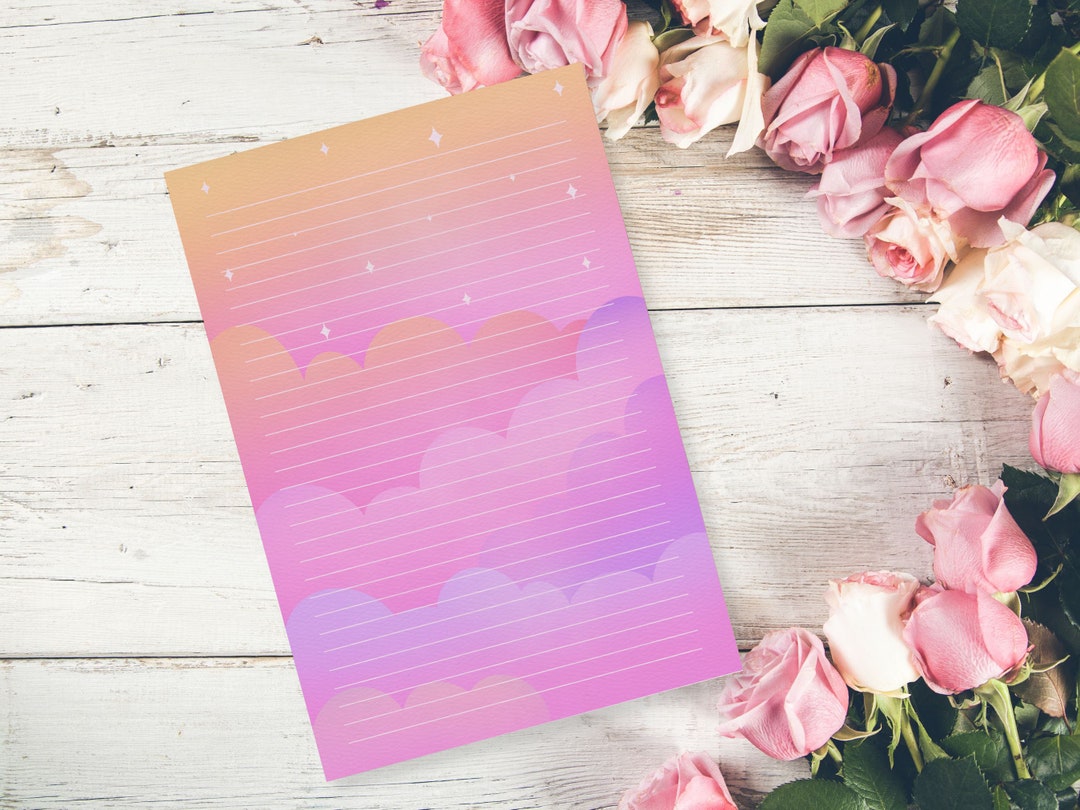 Sunset Letter Writing Paper, Memo Sheets, Pen Pal Set, Journal Supplies ...