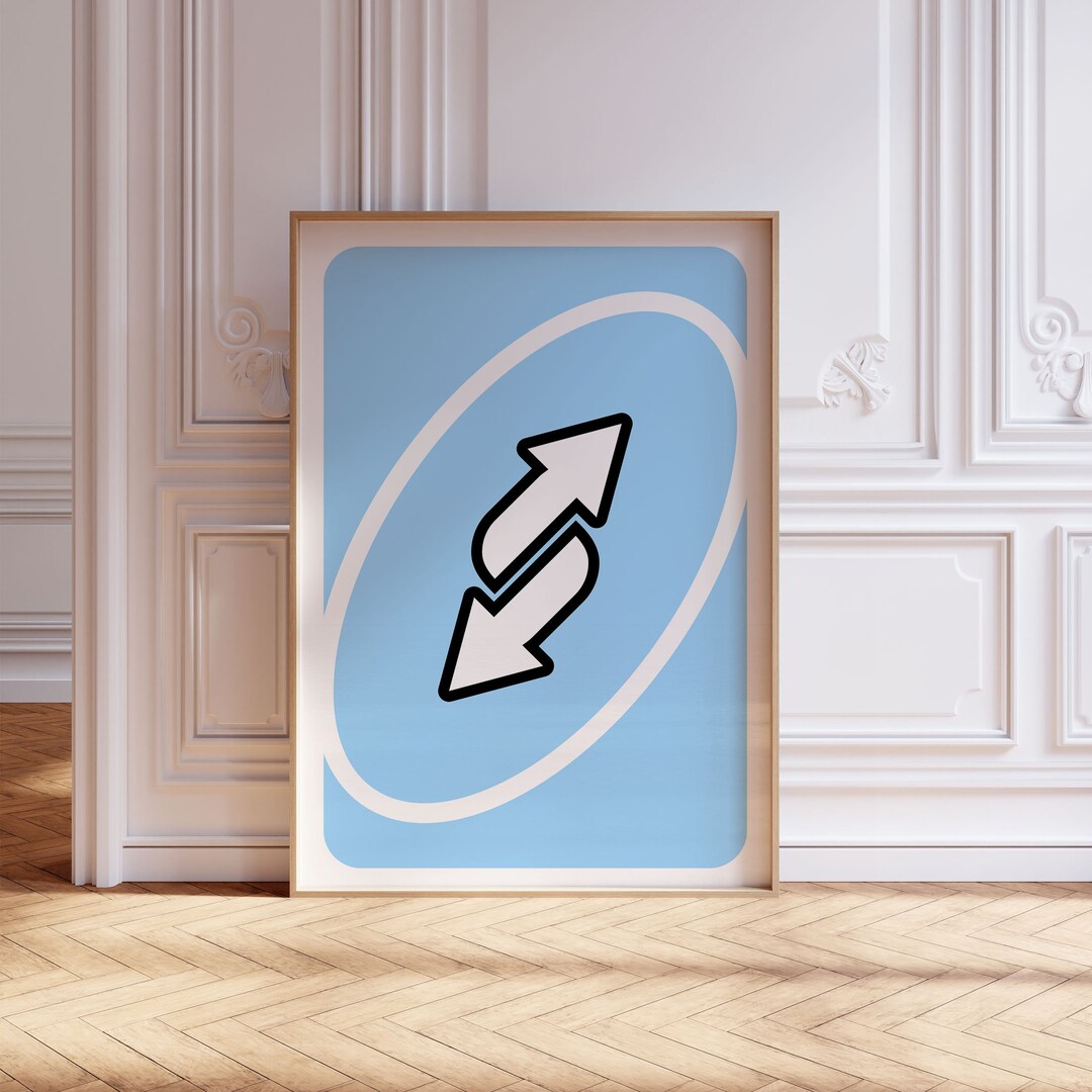 Uni Reverse Card Print, Uno Playing Card Print, Trendy Wall Art, Poster ...