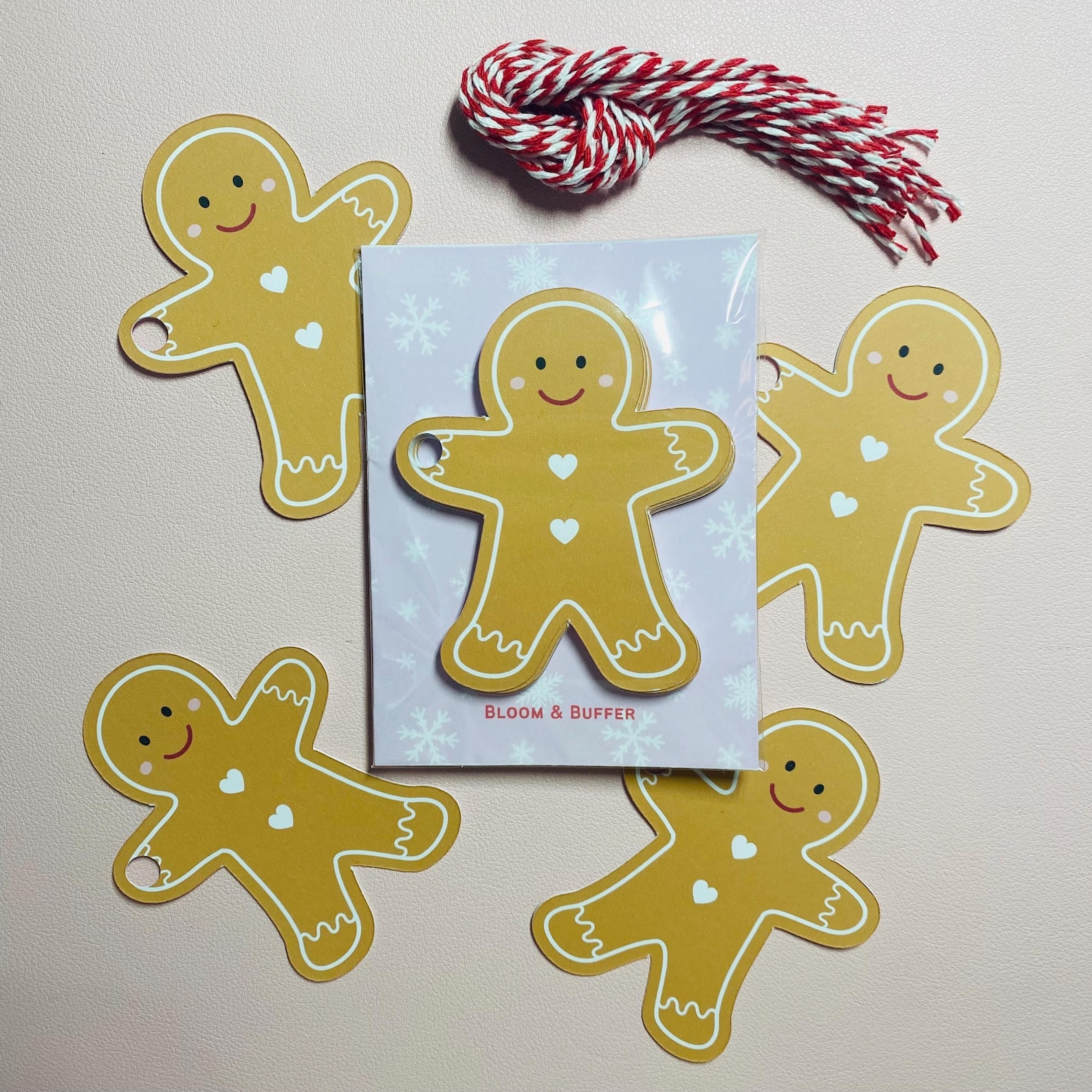 Gingerbread Man Christmas Gift Tags – 10 Pack With Red & White Twine ...