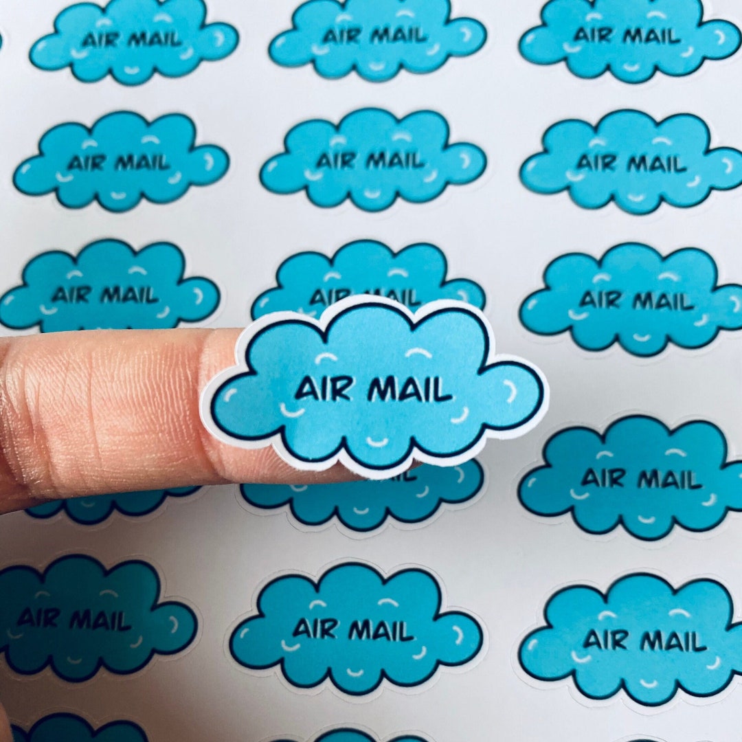 Blue Air Mail Stickers, Happy Mail, Cute Snail Mail Supplies, Pen Pal ...