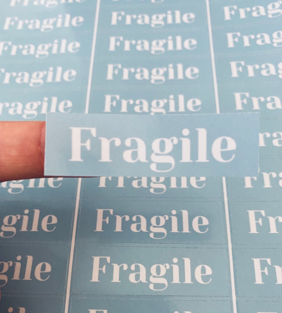 Blue Fragile Stickers, Handle With Care Labels, Small Business ...