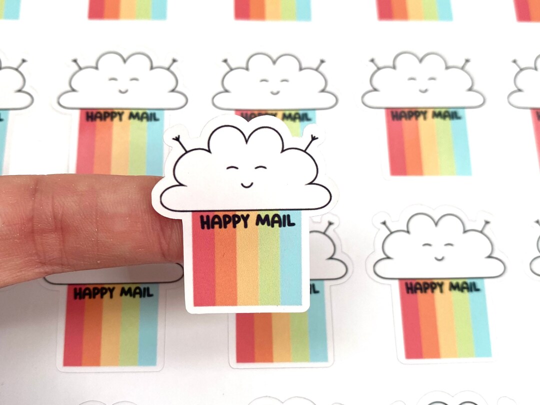 Rainbow Happy Mail Stickers, Cute Snail Mail Supplies, Pen Pal ...