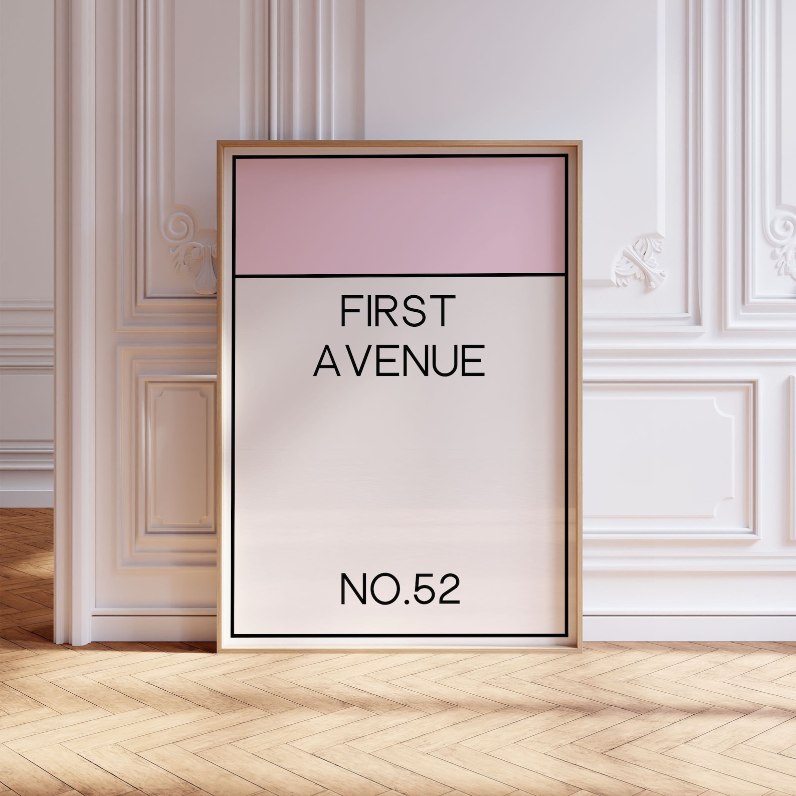 Personalised Monopoly Print, House Number Print, Home Print, Pink ...