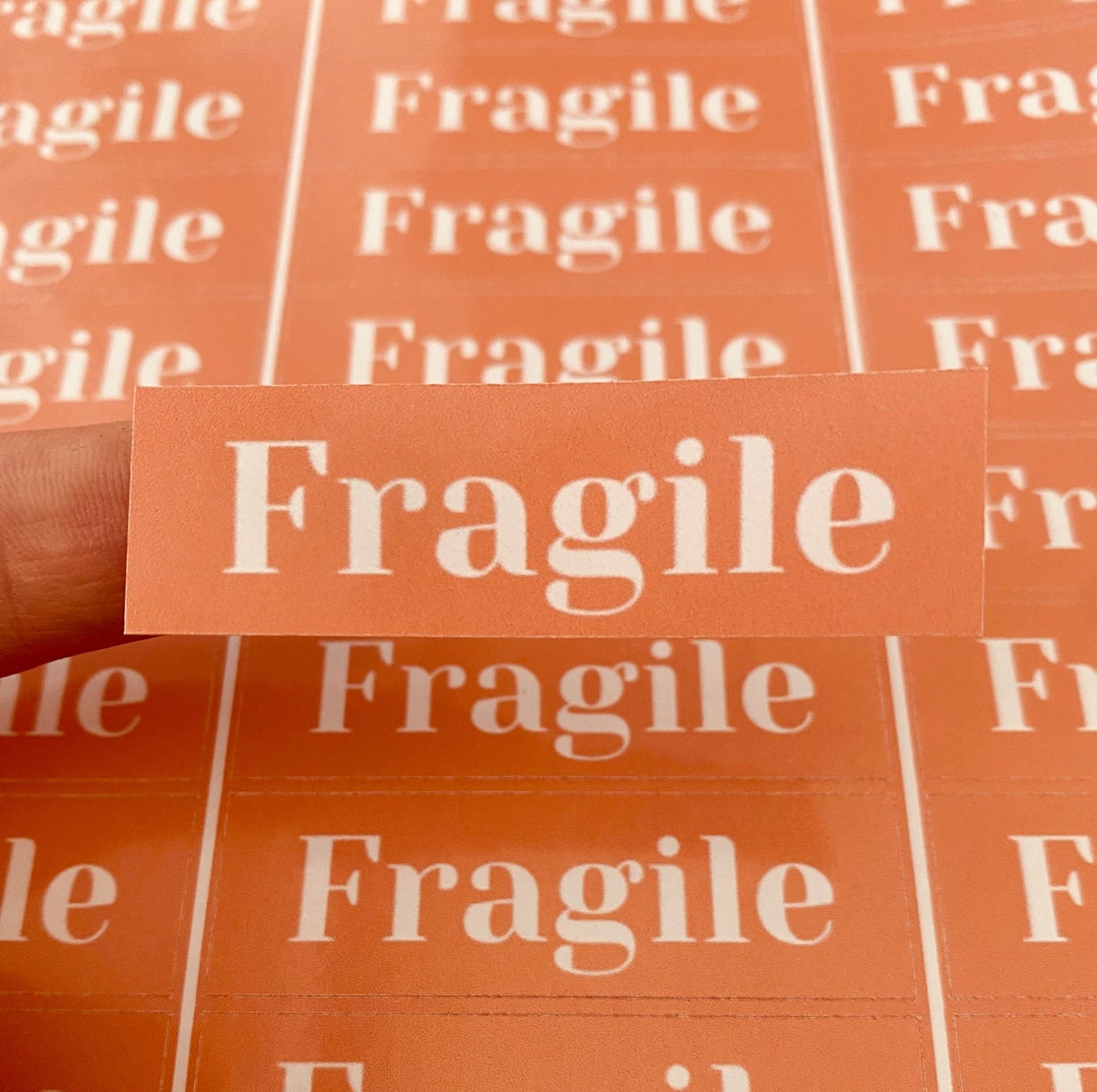 Orange Fragile Stickers, Handle With Care Labels, Small Business ...