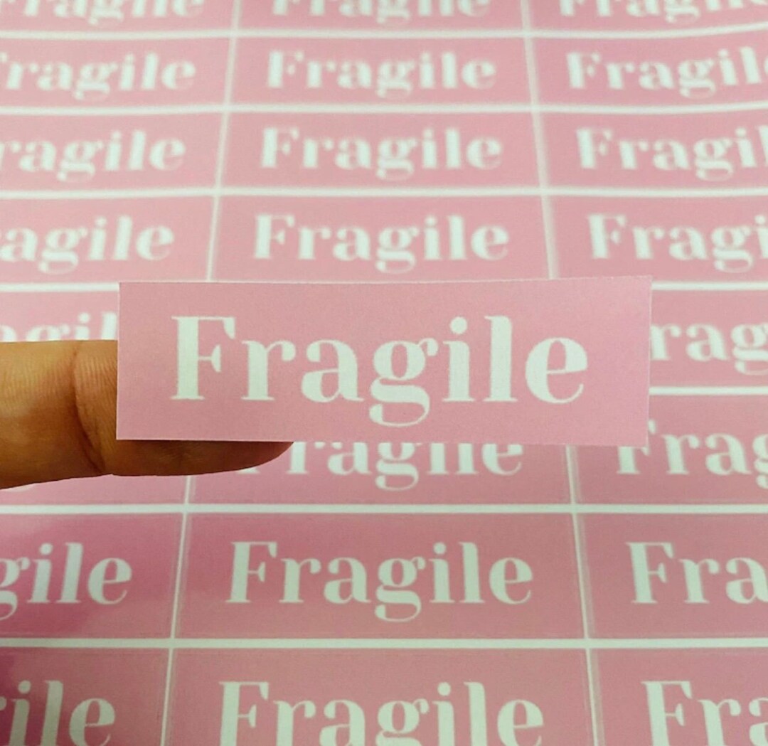 Pink Fragile Stickers: Handle With Care, Small Business Packaging - Etsy