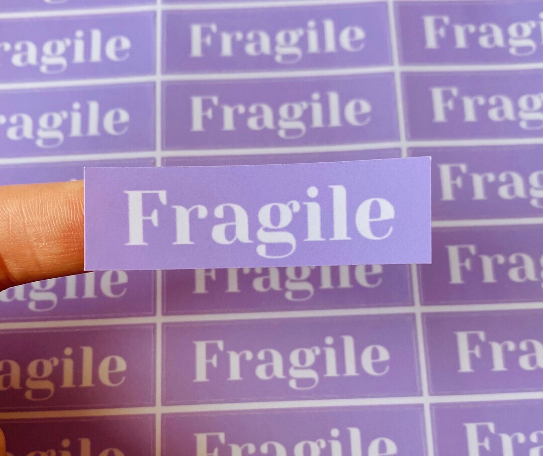 Purple Fragile Stickers, Handle With Care Labels, Small Business ...