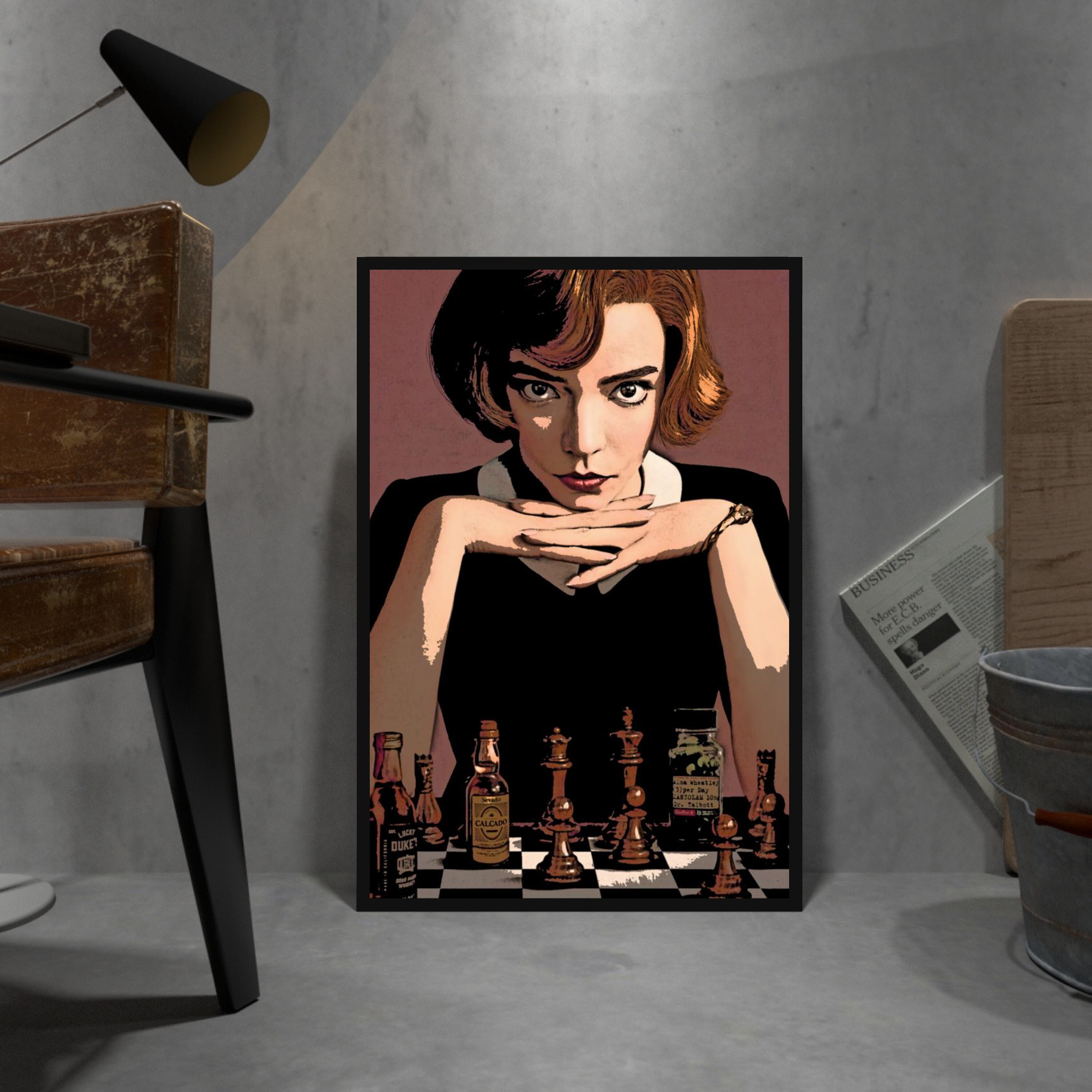 Queens Gambit Retro Poster, Kraft Paper Print, Movie Wall Art Gift ...