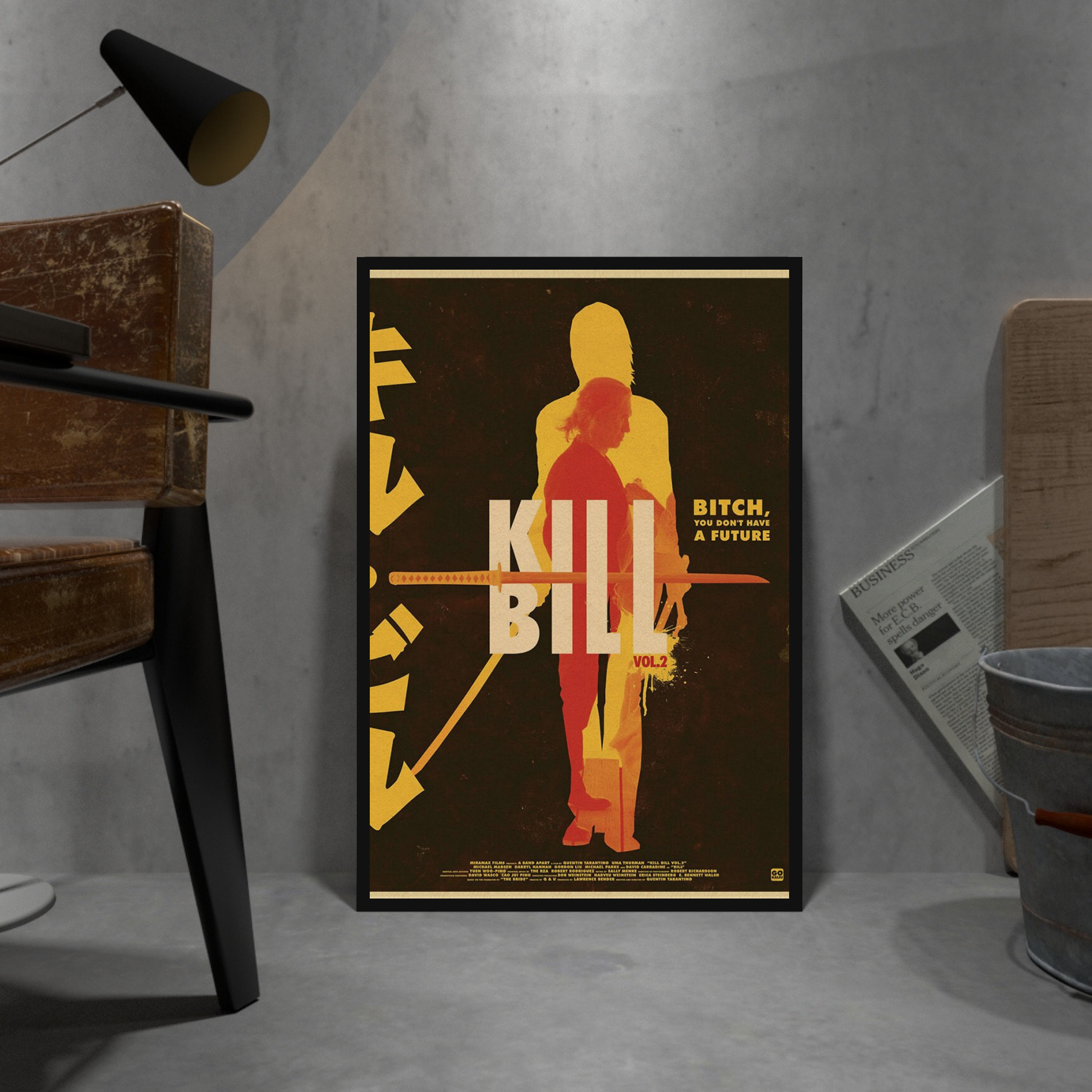 Kill Bill Retro Poster, Kraft Paper Print, Movie Wall Art Gift, Anime ...