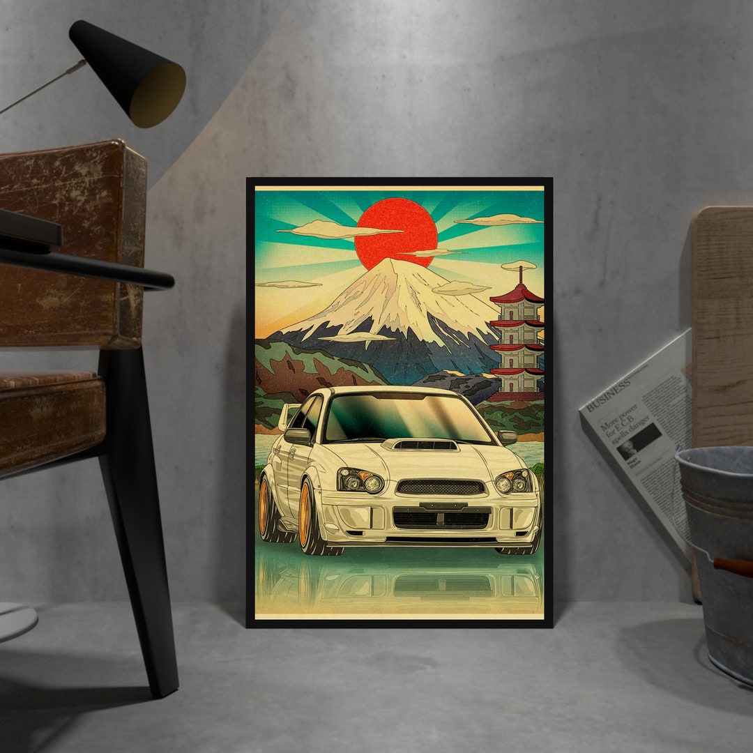 Jdm Car Retro Poster, Kraft Paper Print, Movie Wall Art Gift, Anime ...
