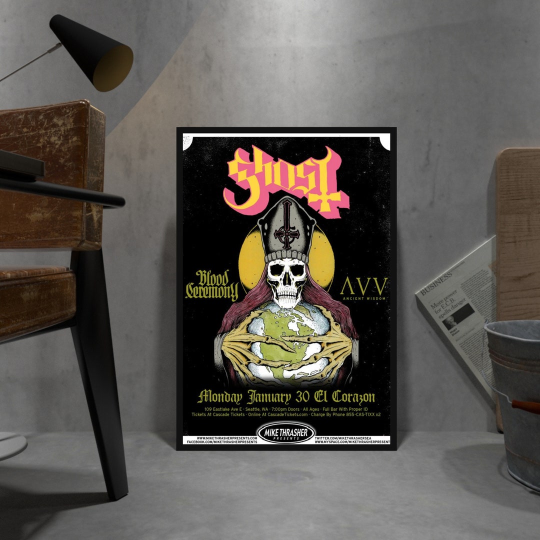 Ghost Band Retro Poster, Kraft Paper Print, Movie Wall Art Gift, Anime ...