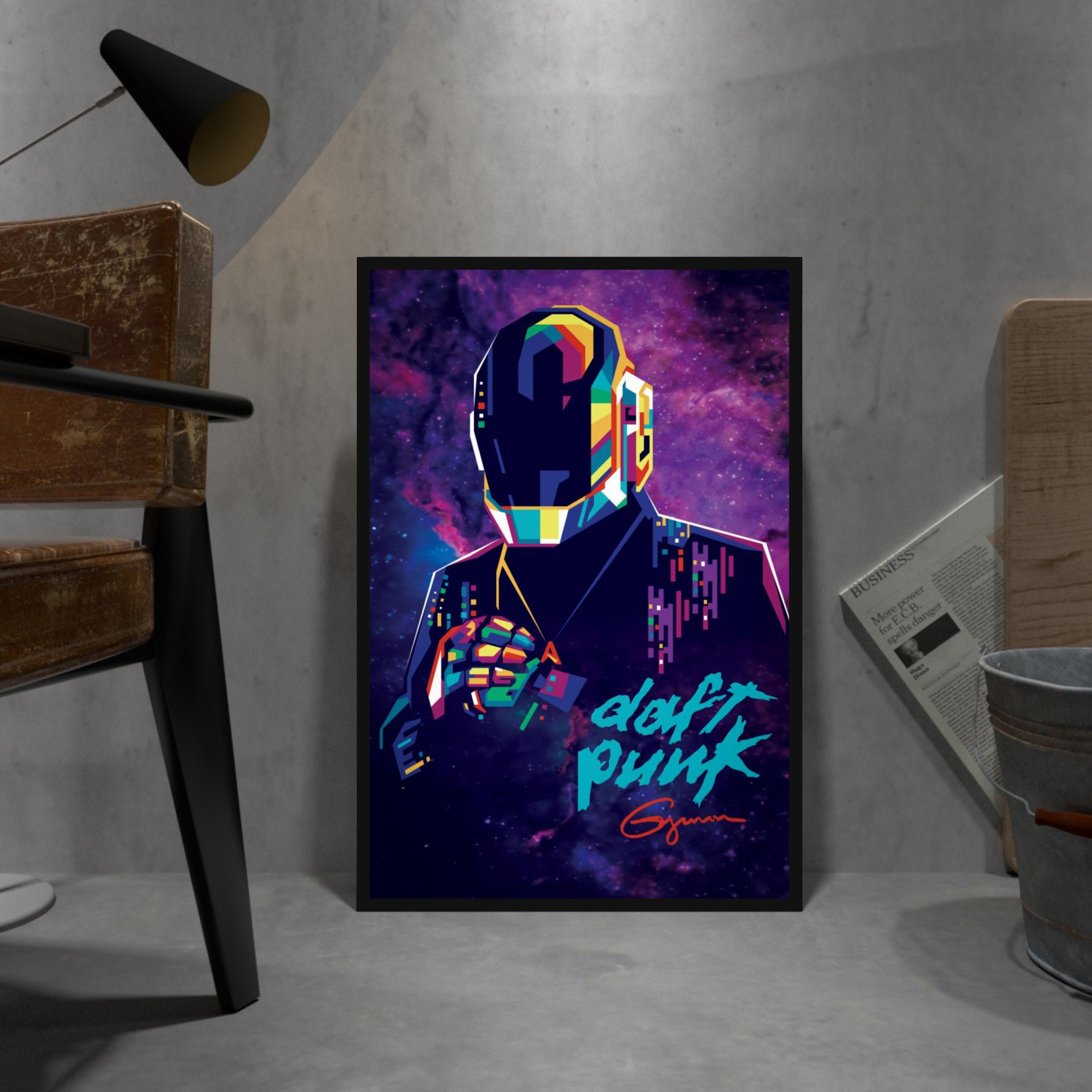Daft Punk Retro Poster, Kraft Paper Print, Movie Wall Art Gift, Anime ...