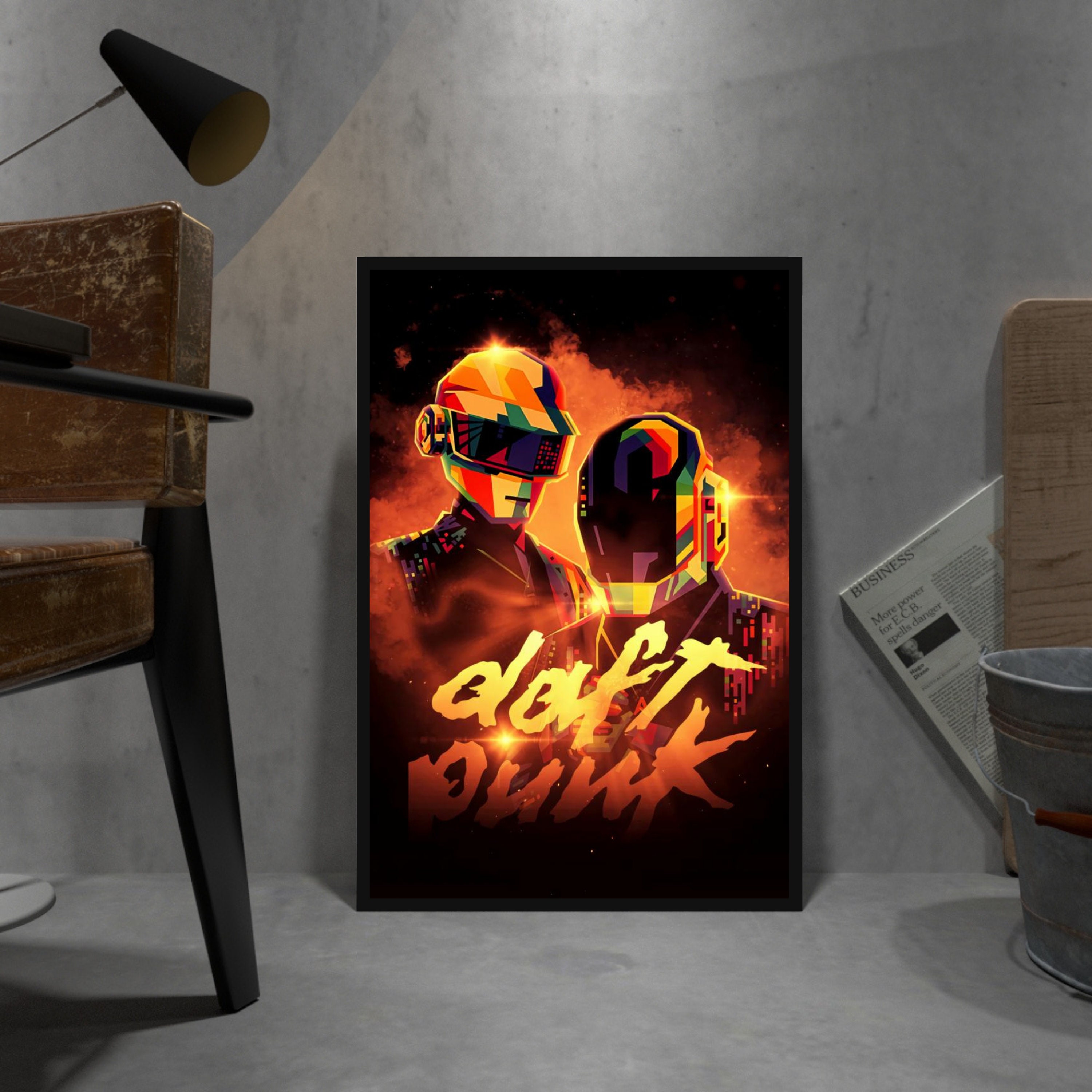 Daft Punk Retro Poster, Kraft Paper Print, Movie Wall Art Gift, Anime ...