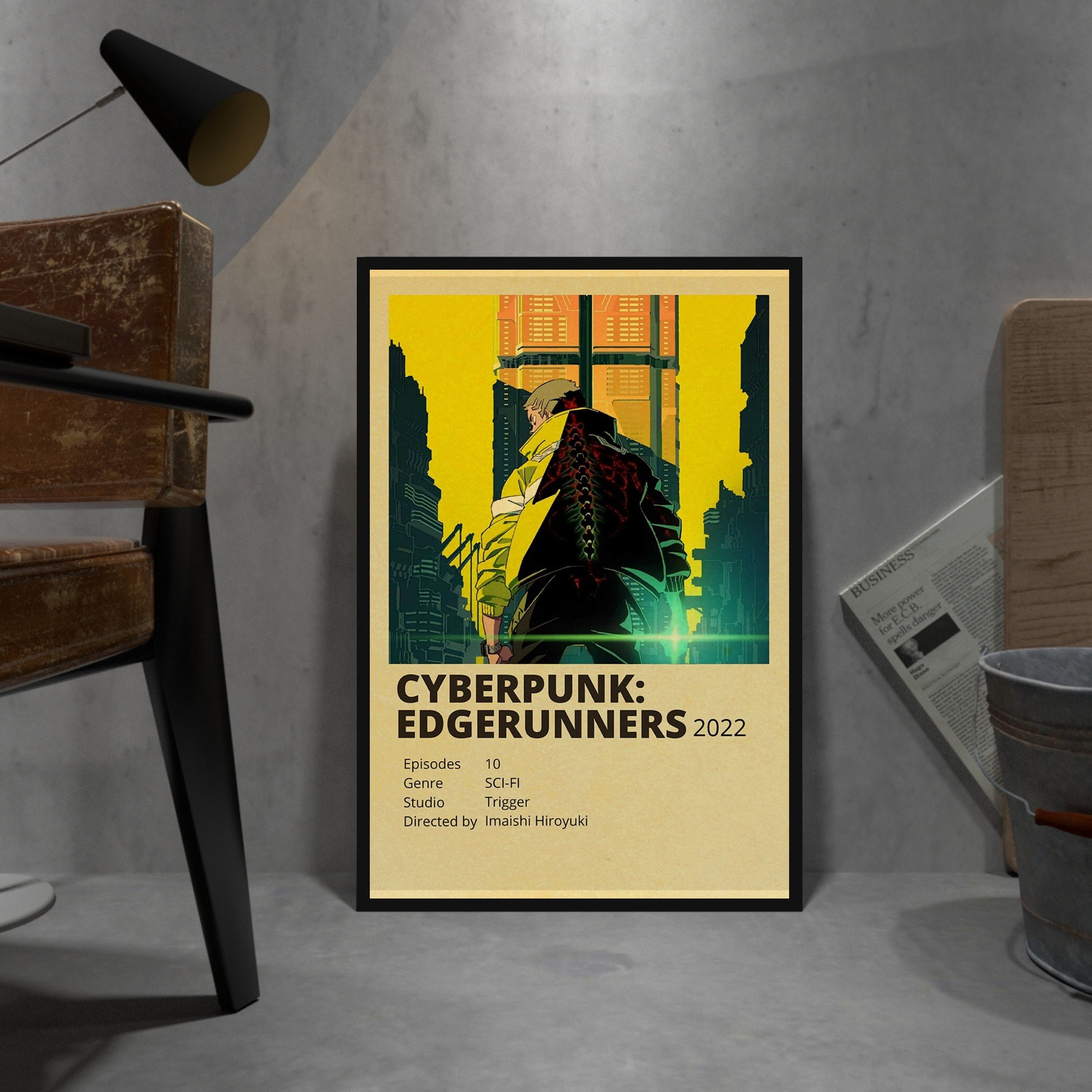 Cyberpunk Edgerunner Retro Poster, Kraft Paper Print, Movie Wall Art ...