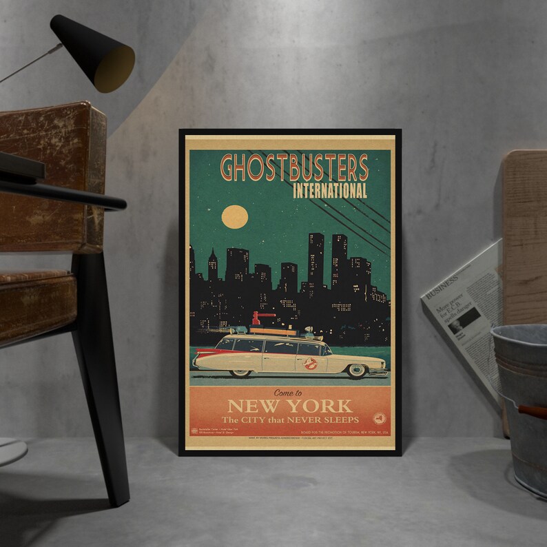 Ghostbusters Retro Poster Kraft Paper Print Movie Wall Art - Etsy