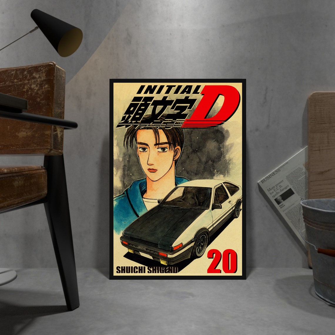 Initial D Anime Retro Poster, Kraft Paper Print, Movie Wall Art Gift ...
