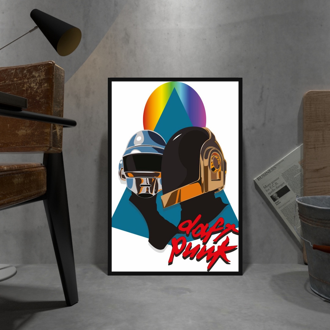 Daft Punk Retro Poster, Kraft Paper Print, Movie Wall Art Gift, Anime ...