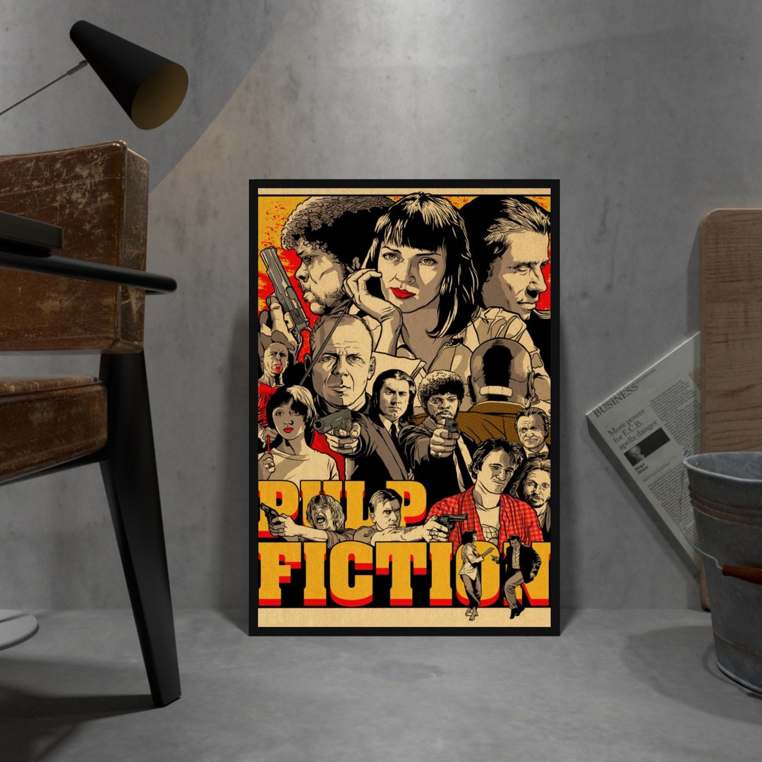 Pulp Fiction Retro Poster, Kraft Paper Print, Movie Wall Art Gift ...
