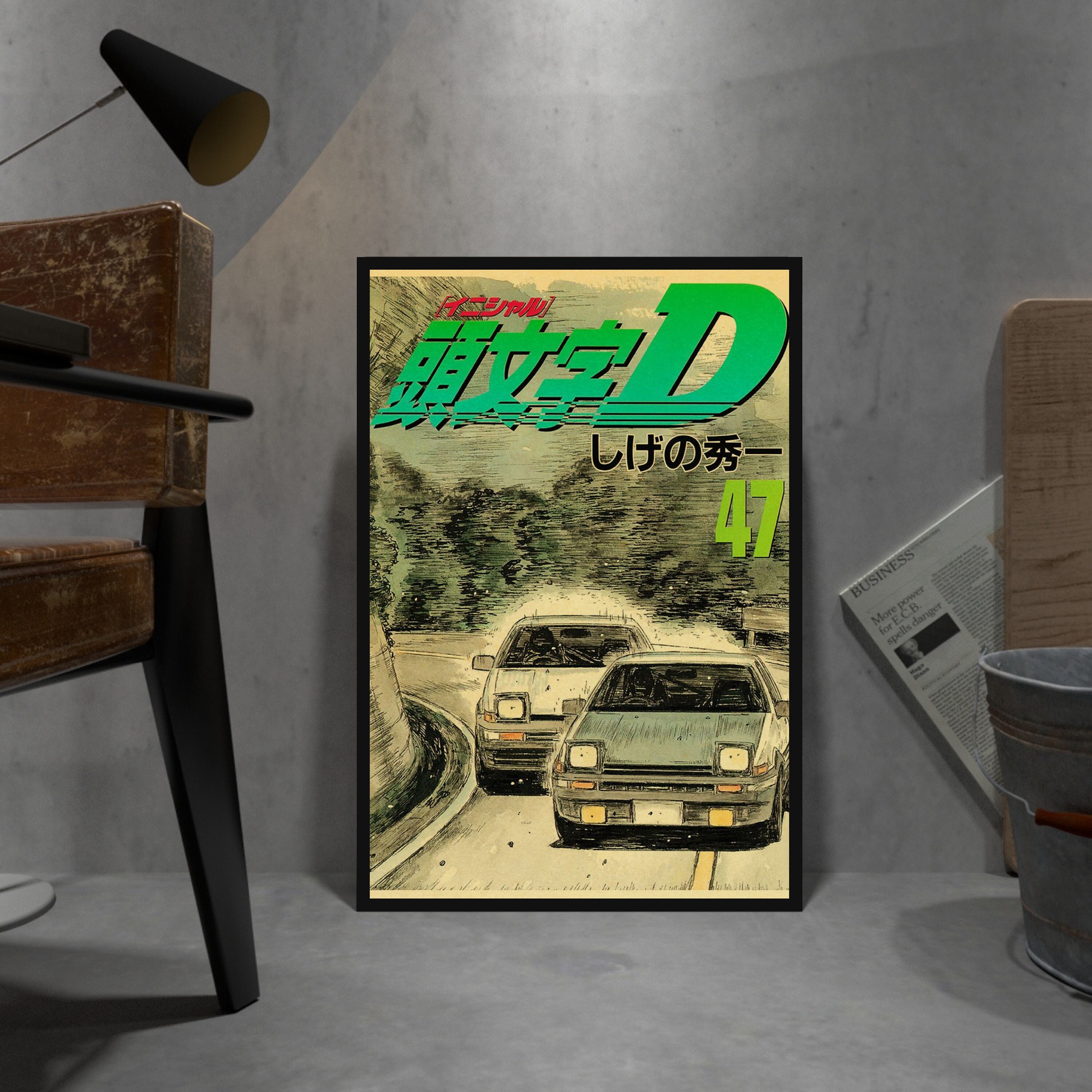 Initial D Anime Retro Poster, Kraft Paper Print, Movie Wall Art Gift ...