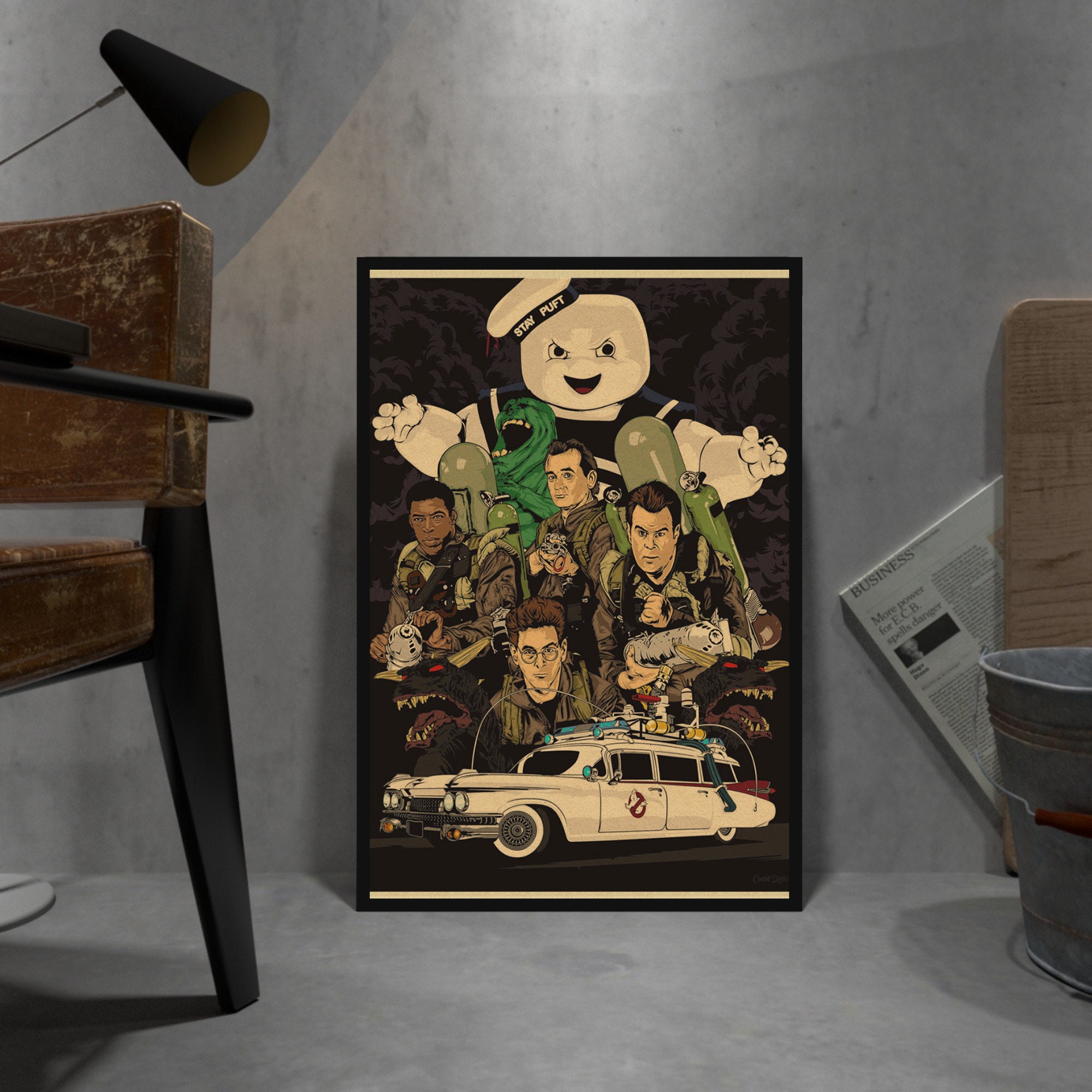 Ghostbusters Retro Poster Kraft Paper Print Movie Wall Art - Etsy