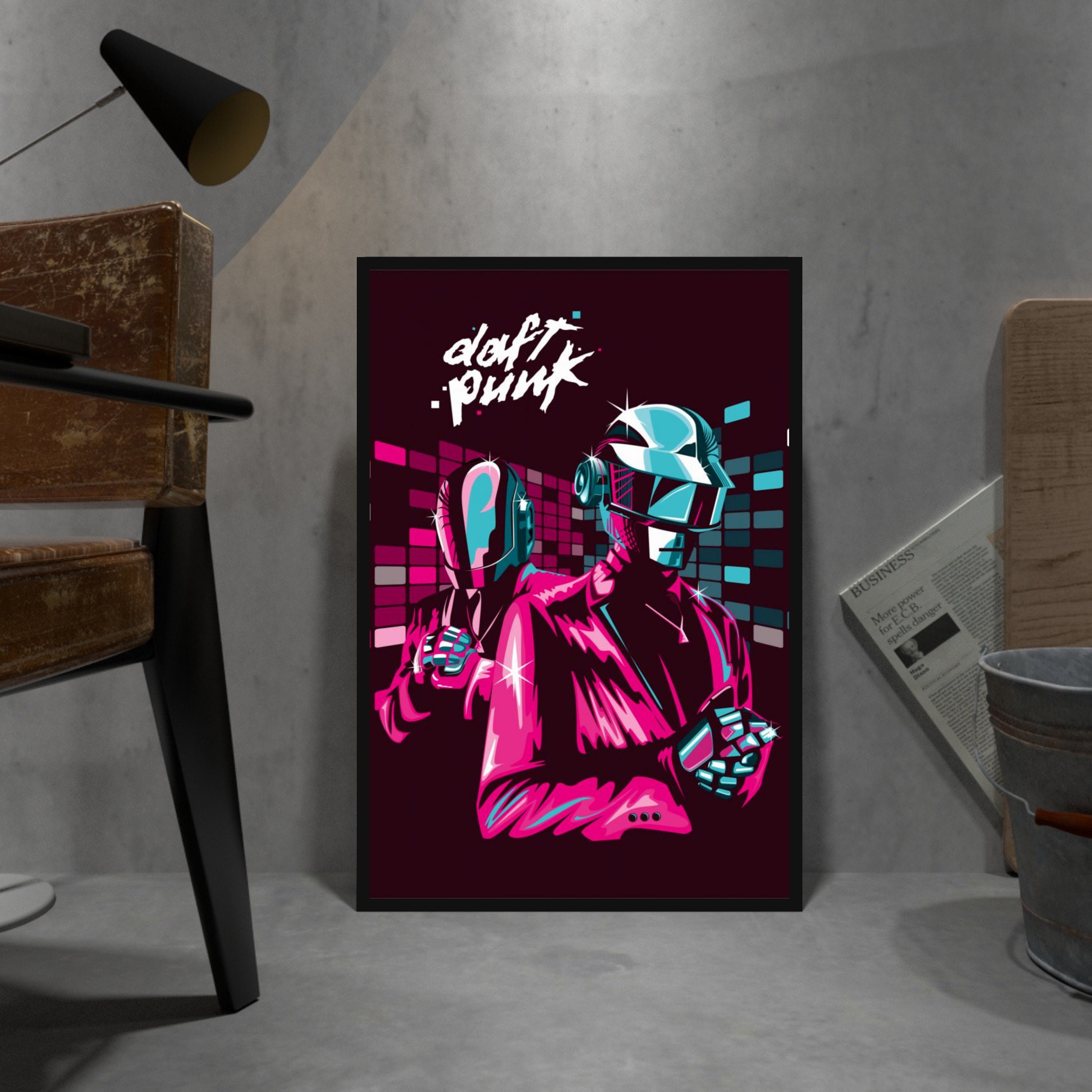Daft Punk Retro Poster, Kraft Paper Print, Movie Wall Art Gift, Anime ...