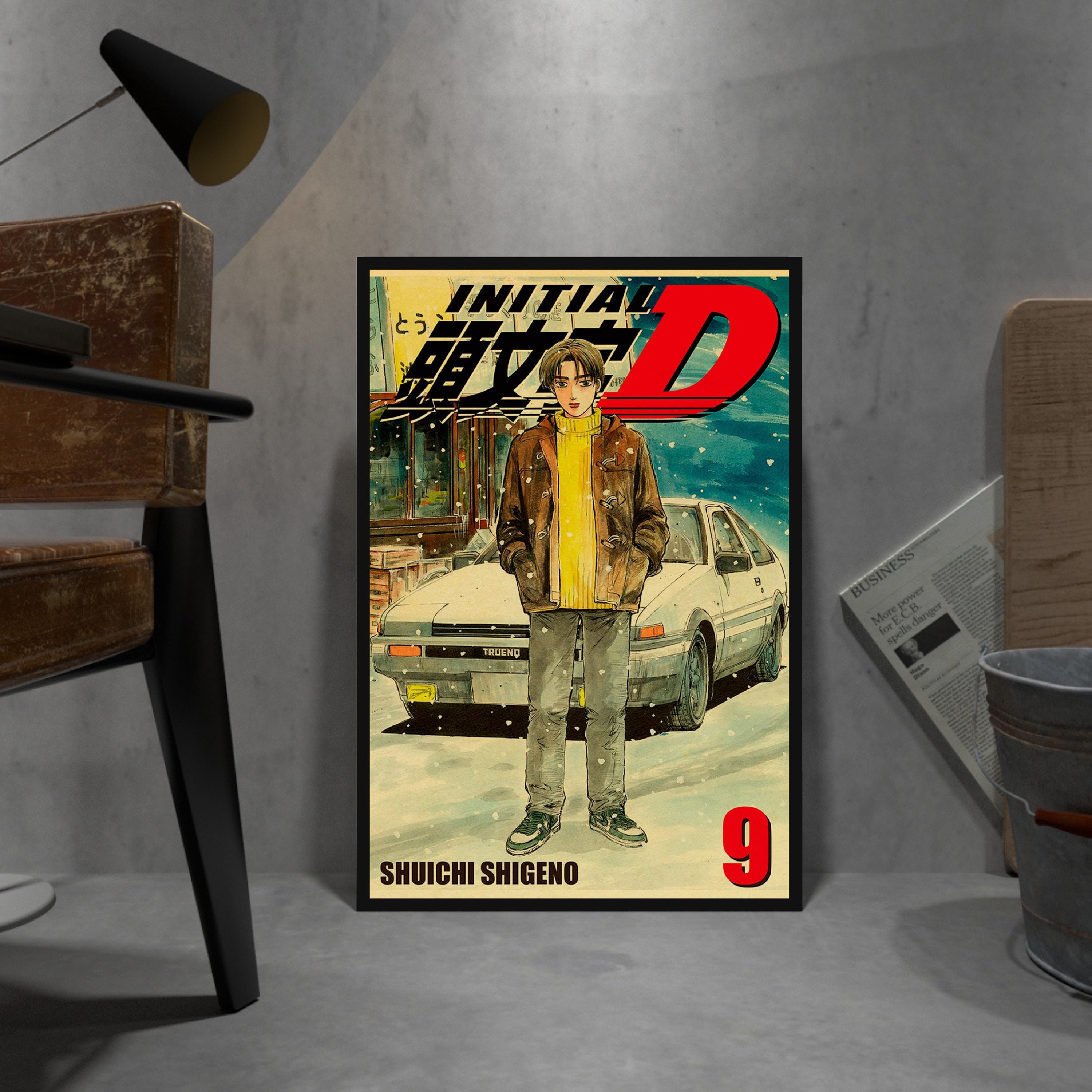 Initial D Anime Retro Poster, Kraft Paper Print, Movie Wall Art Gift ...