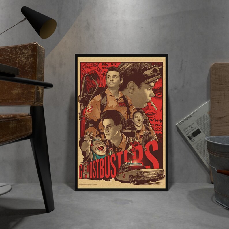 Ghostbusters Retro Poster Kraft Paper Print Movie Wall Art - Etsy